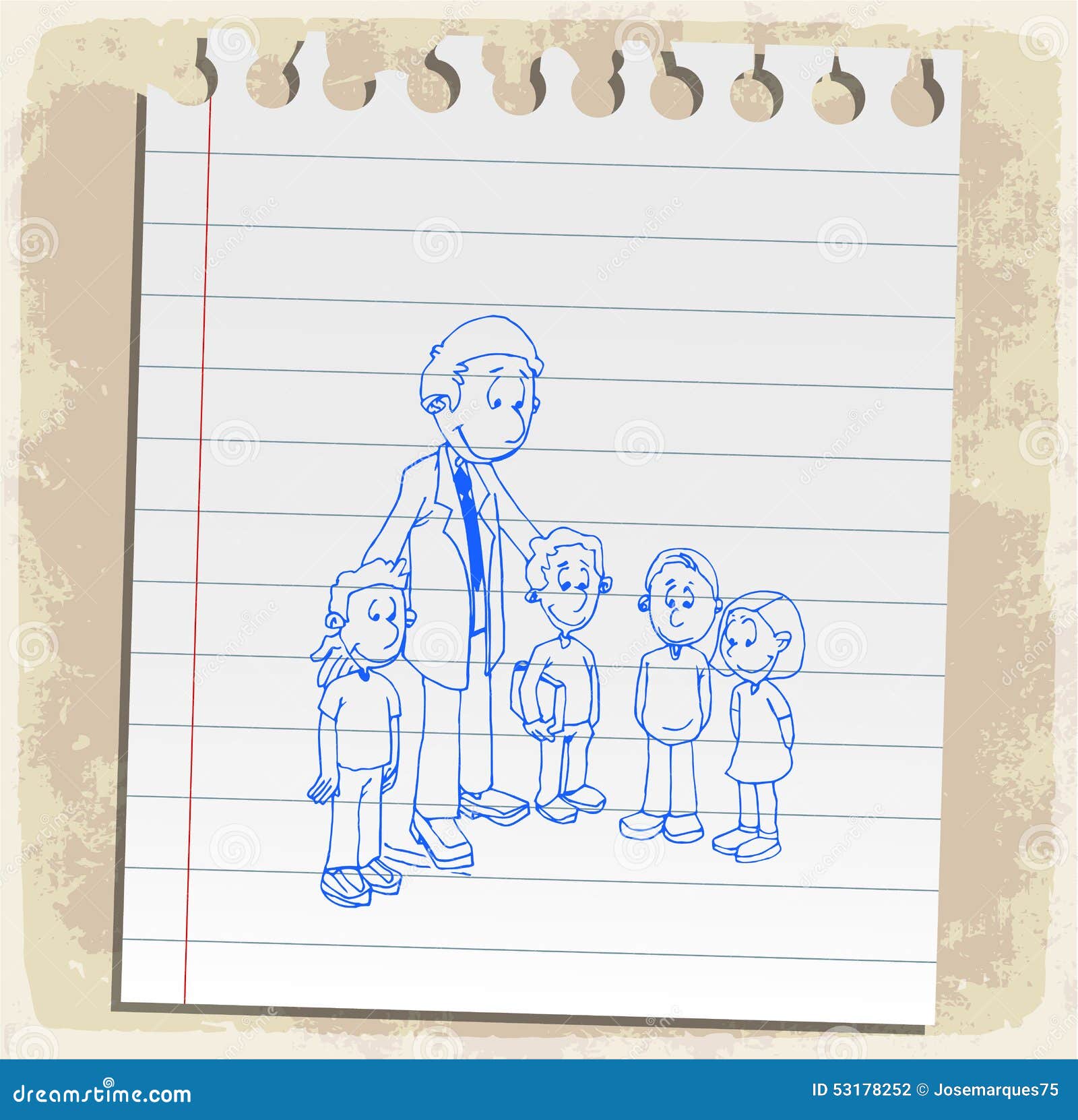 Cartoon Student on Paper Note, Vector Illustration Stock Vector ...