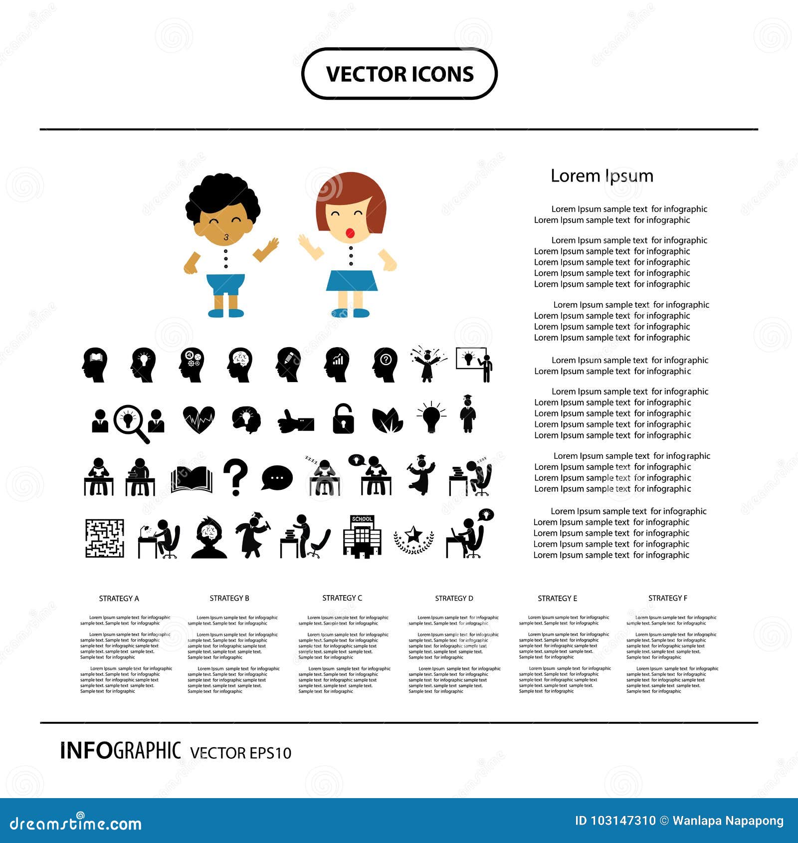 Cartoon Student and Successful Study Icon Stock Vector - Illustration ...