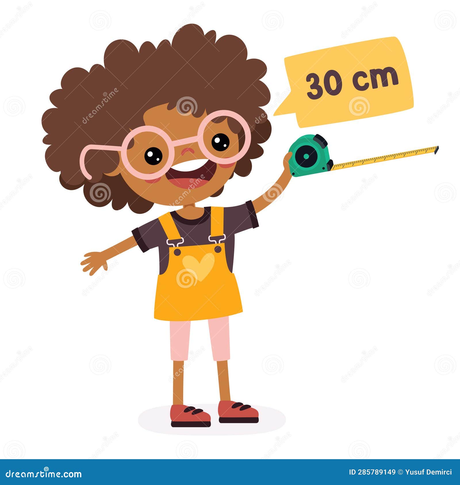Cartoon Student Using Tape Measure Stock Illustration - Illustration of ...
