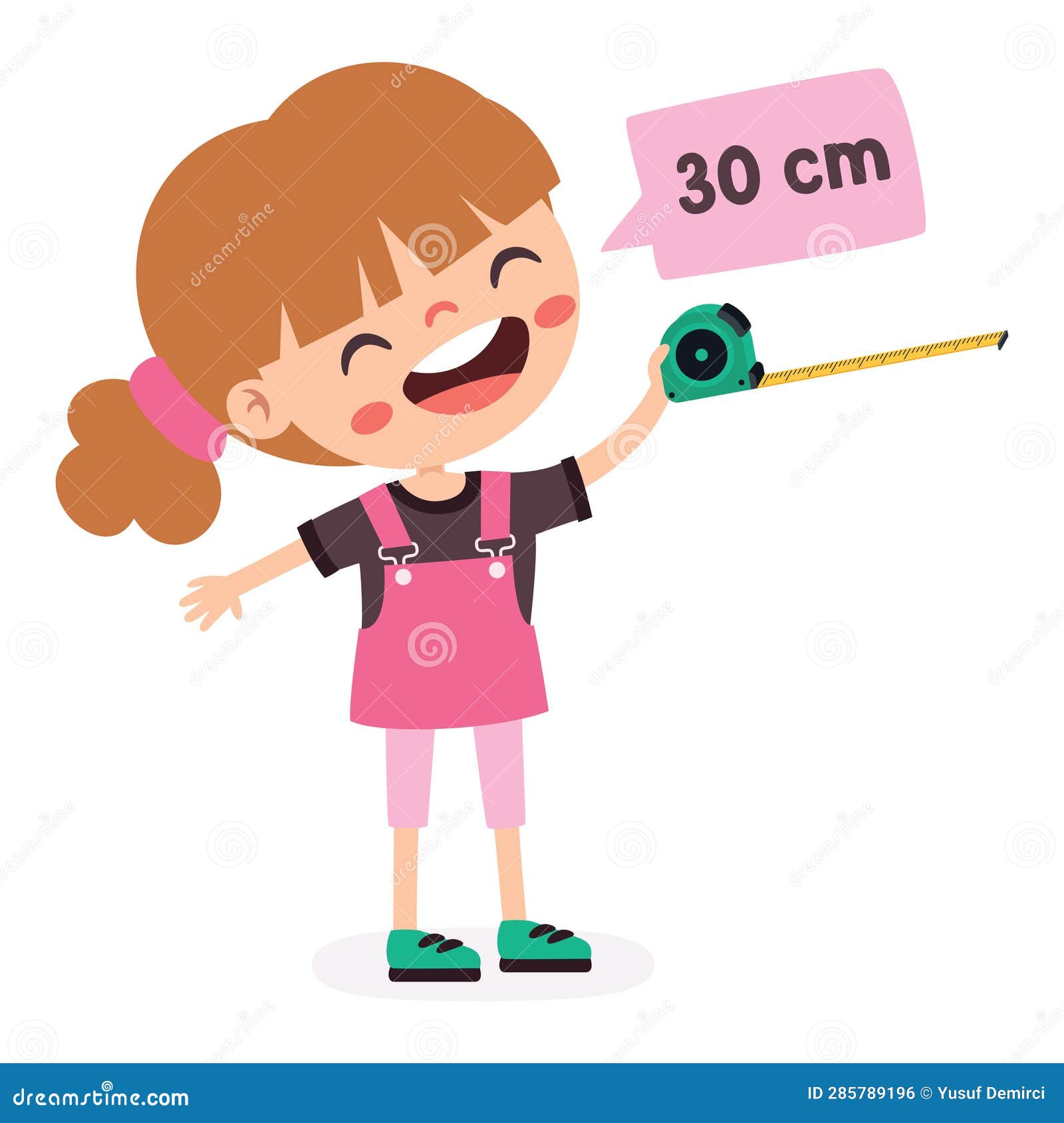 Cartoon Student Using Tape Measure Stock Illustration - Illustration of ...