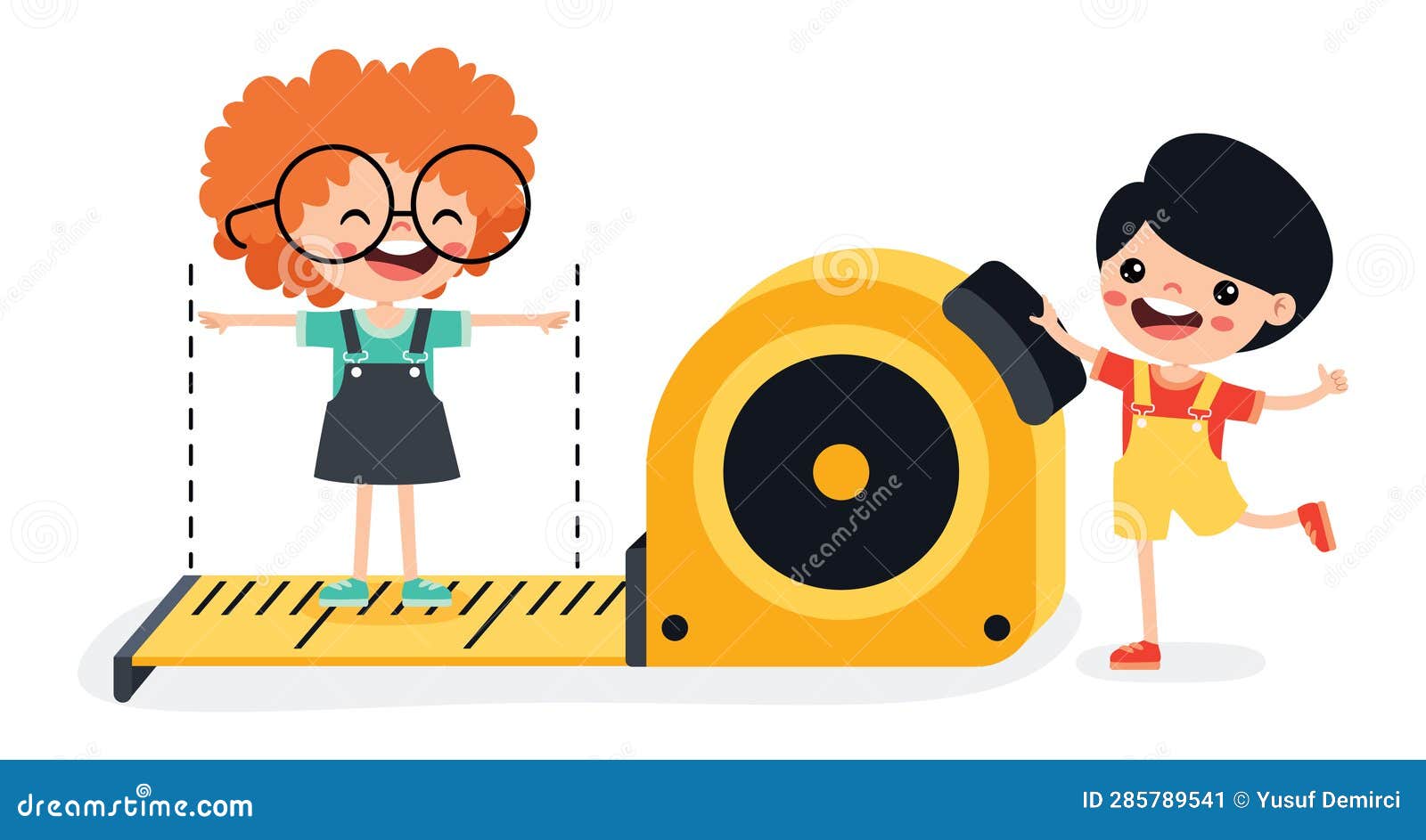 Cartoon Student Using Tape Measure Stock Illustration - Illustration of ...