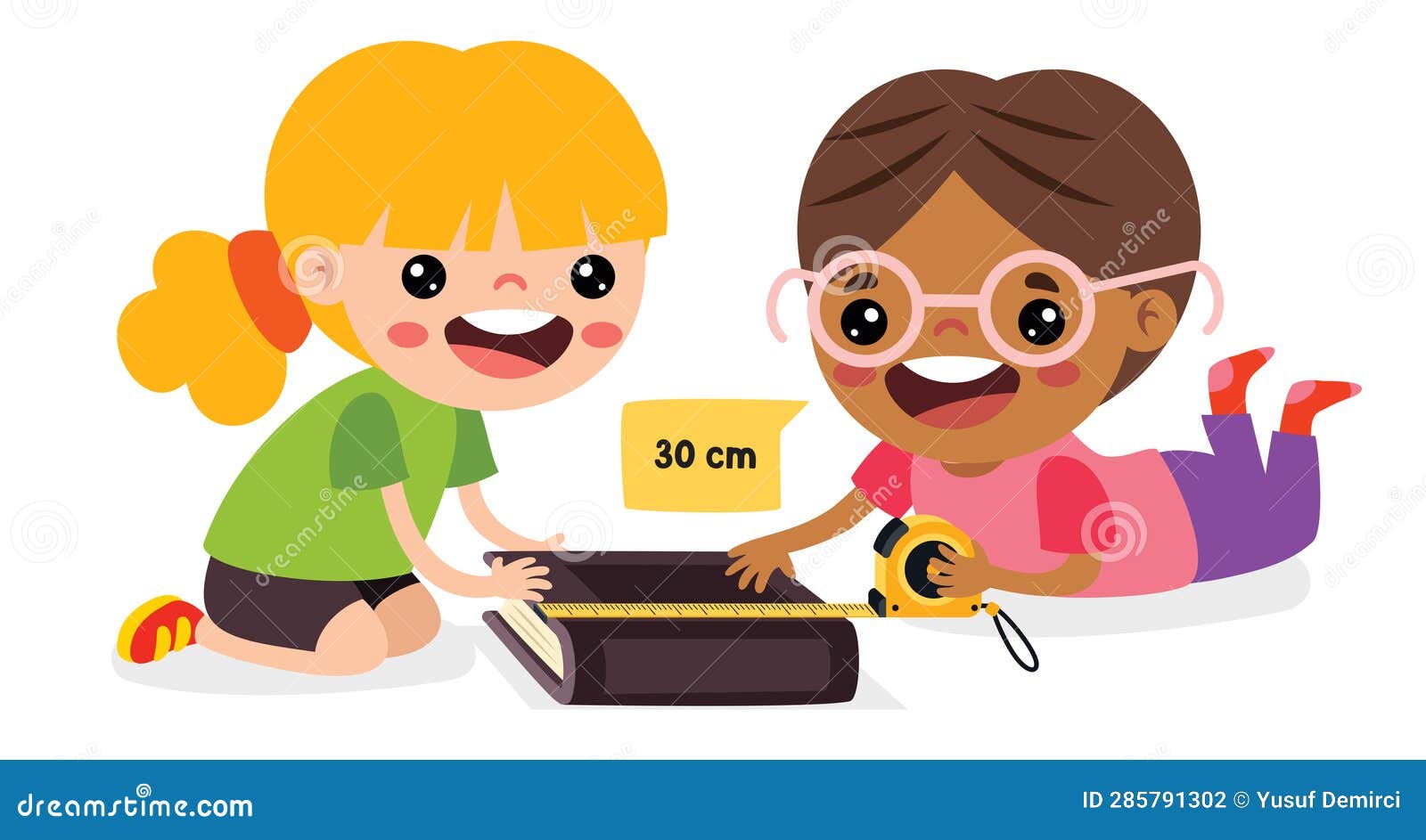 Cartoon Student Using Tape Measure Stock Illustration - Illustration of ...