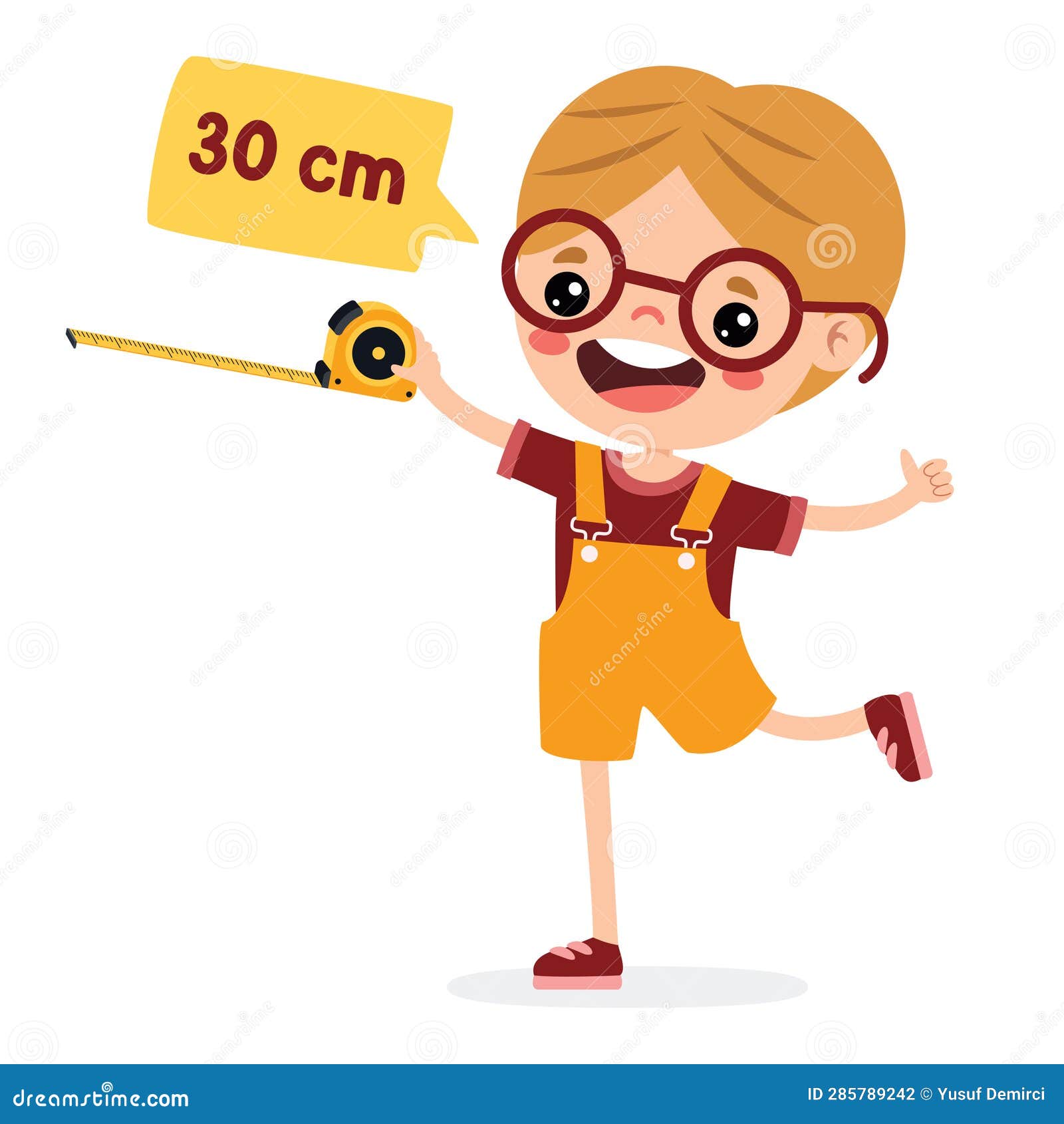 Cartoon Student Using Tape Measure Stock Illustration - Illustration of ...