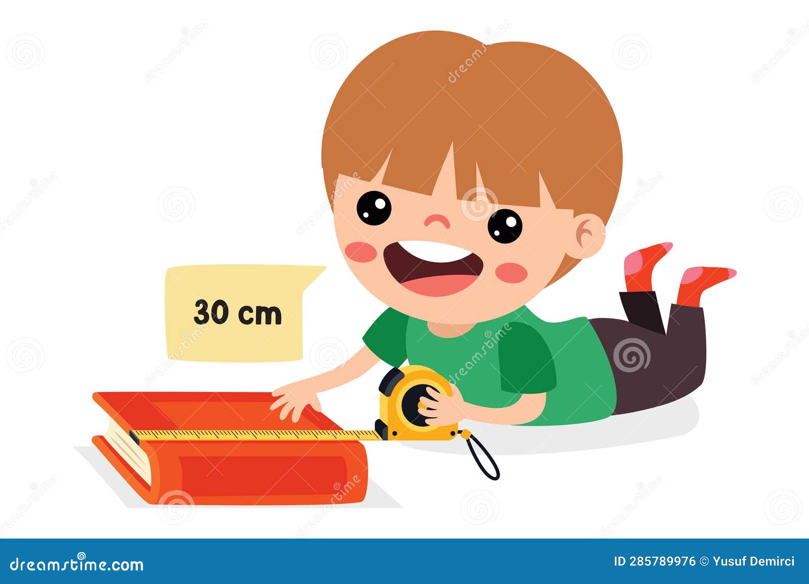 Cartoon Student Using Tape Measure Stock Illustration - Illustration of ...
