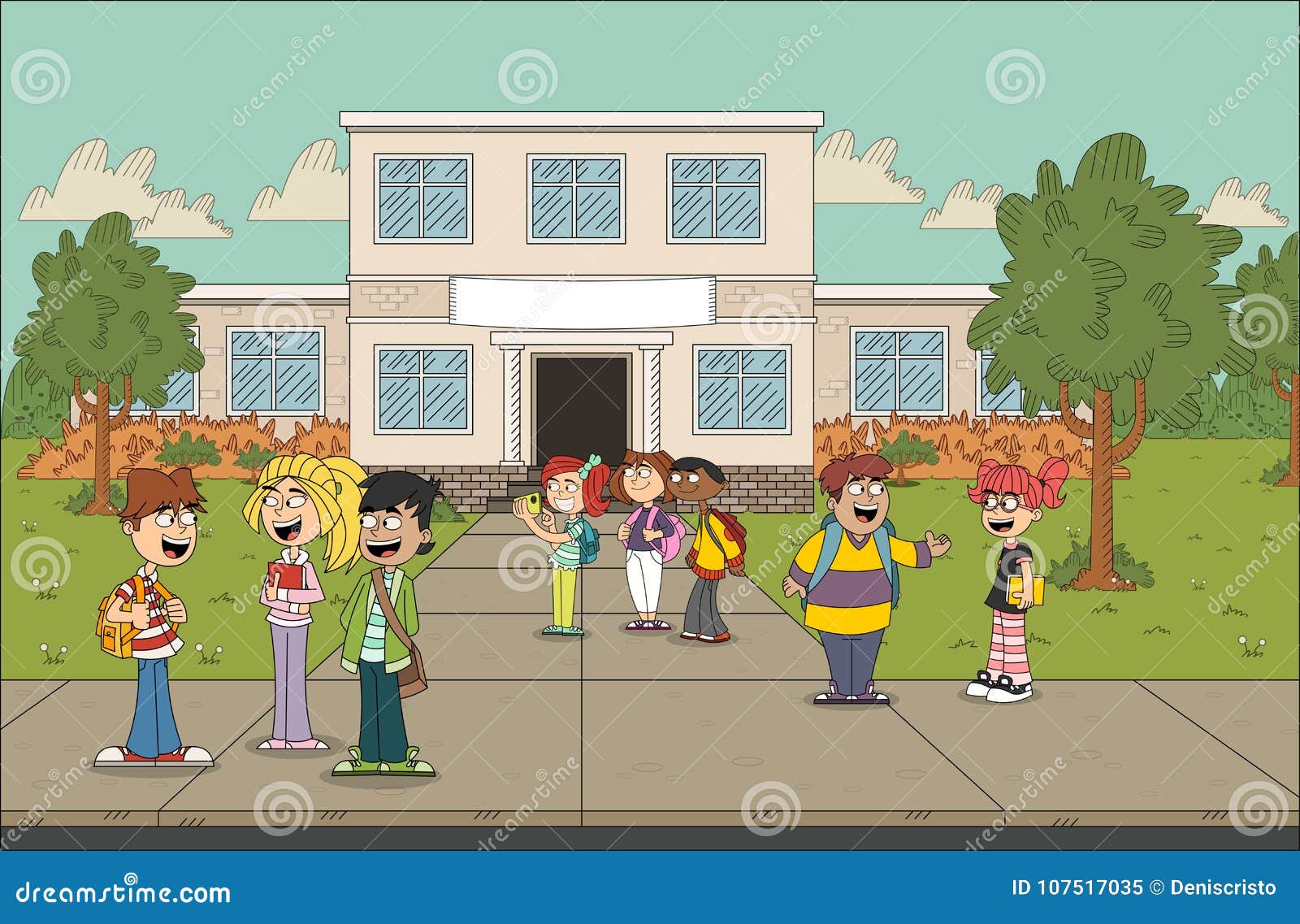 Cartoon Students In Classroom Vector Illustration | CartoonDealer.com ...