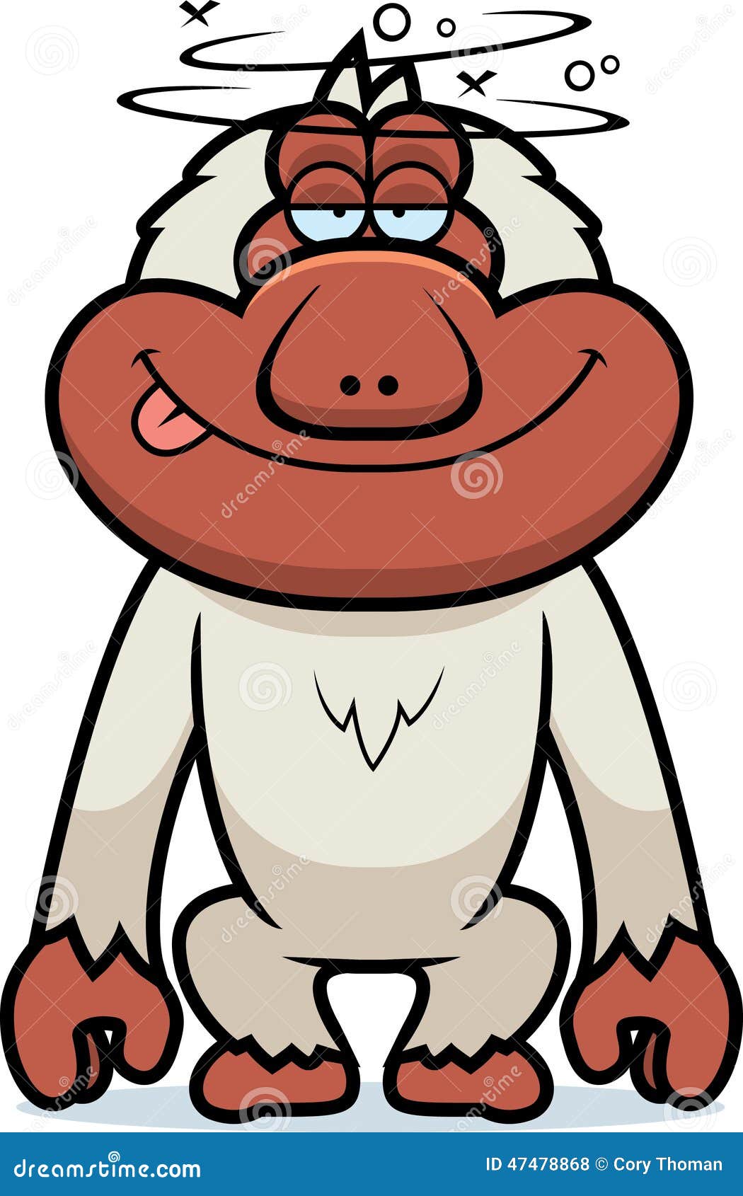 Cartoon Stupid Macaque stock vector. Illustration of cartoon - 47478868