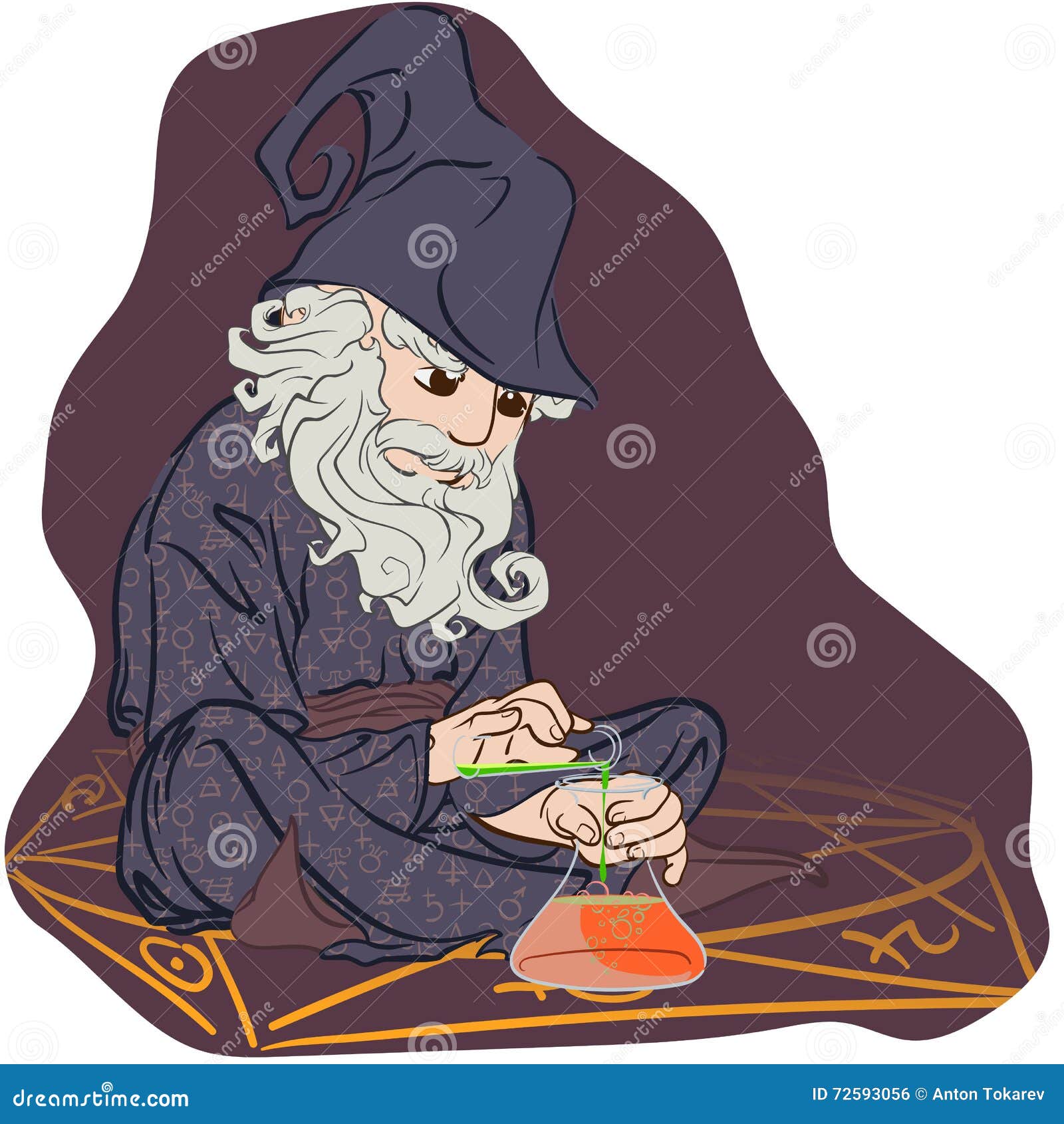 Cartoon Style Alchemist Vector Illustration | CartoonDealer.com #72593056