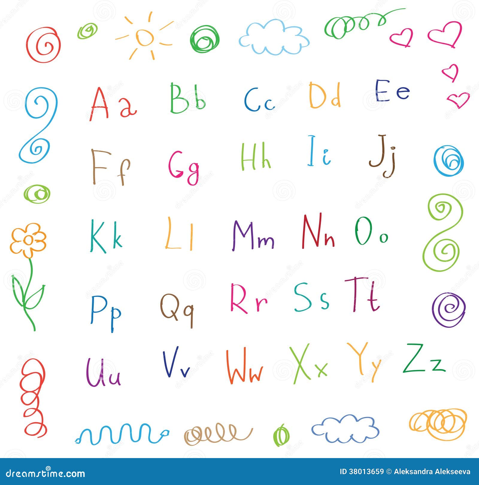 Cartoon Style Alphabet Children Drawing | CartoonDealer.com #38013659