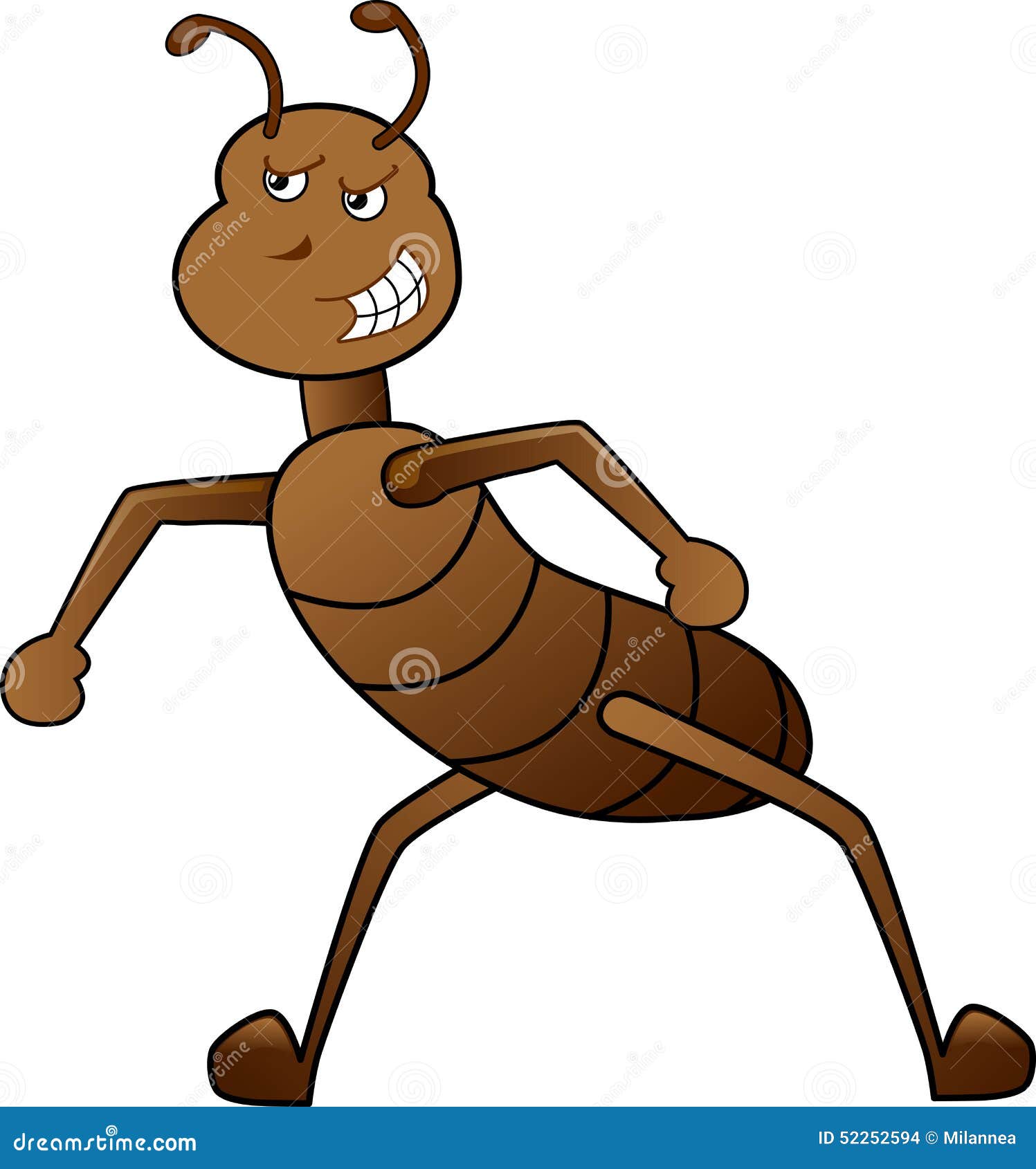 Cartoon style angry ant stock vector. Illustration of clip - 52252594