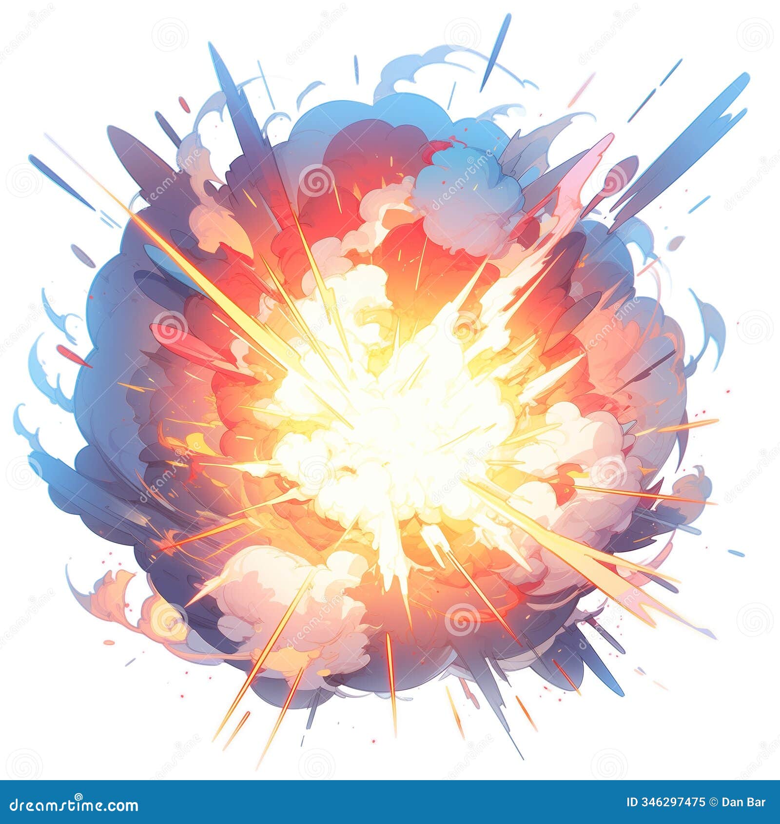 Cartoon-style Anime Explosion, Generative AI Stock Illustration ...