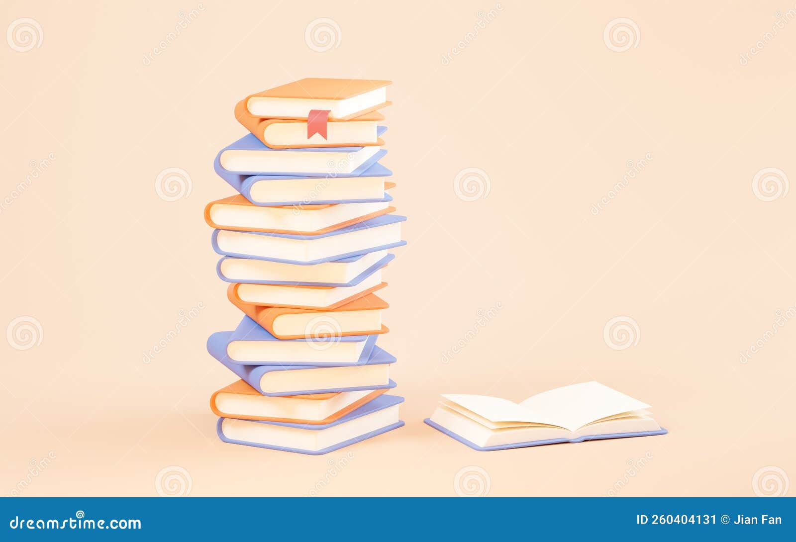 Cartoon Style Book, 3d Rendering Stock Illustration - Illustration of ...