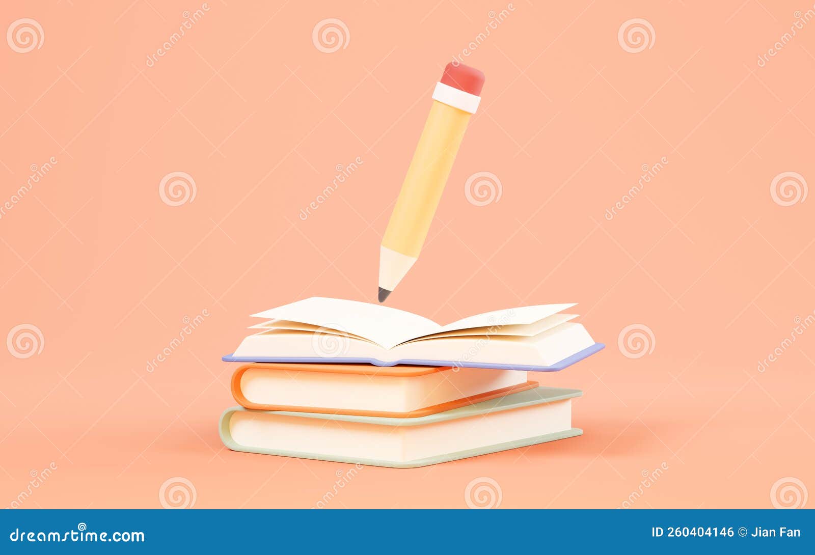 Cartoon Style Book, 3d Rendering Stock Illustration - Illustration of ...