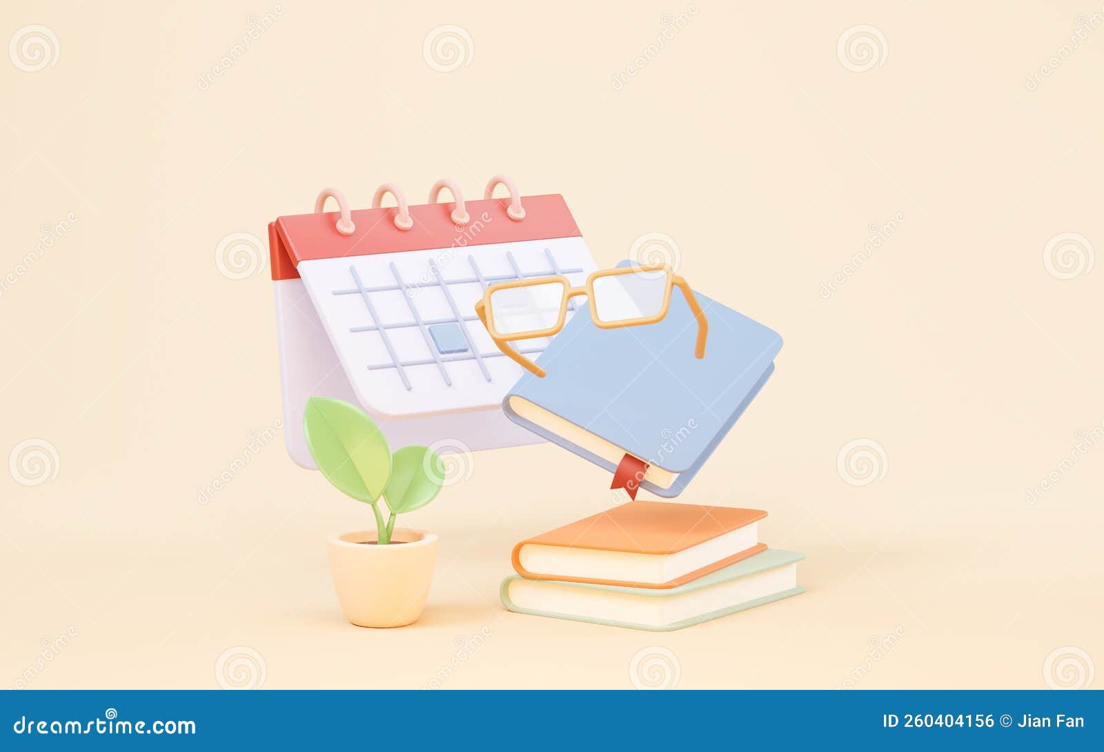 Cartoon Style Book, 3d Rendering Stock Illustration - Illustration of ...