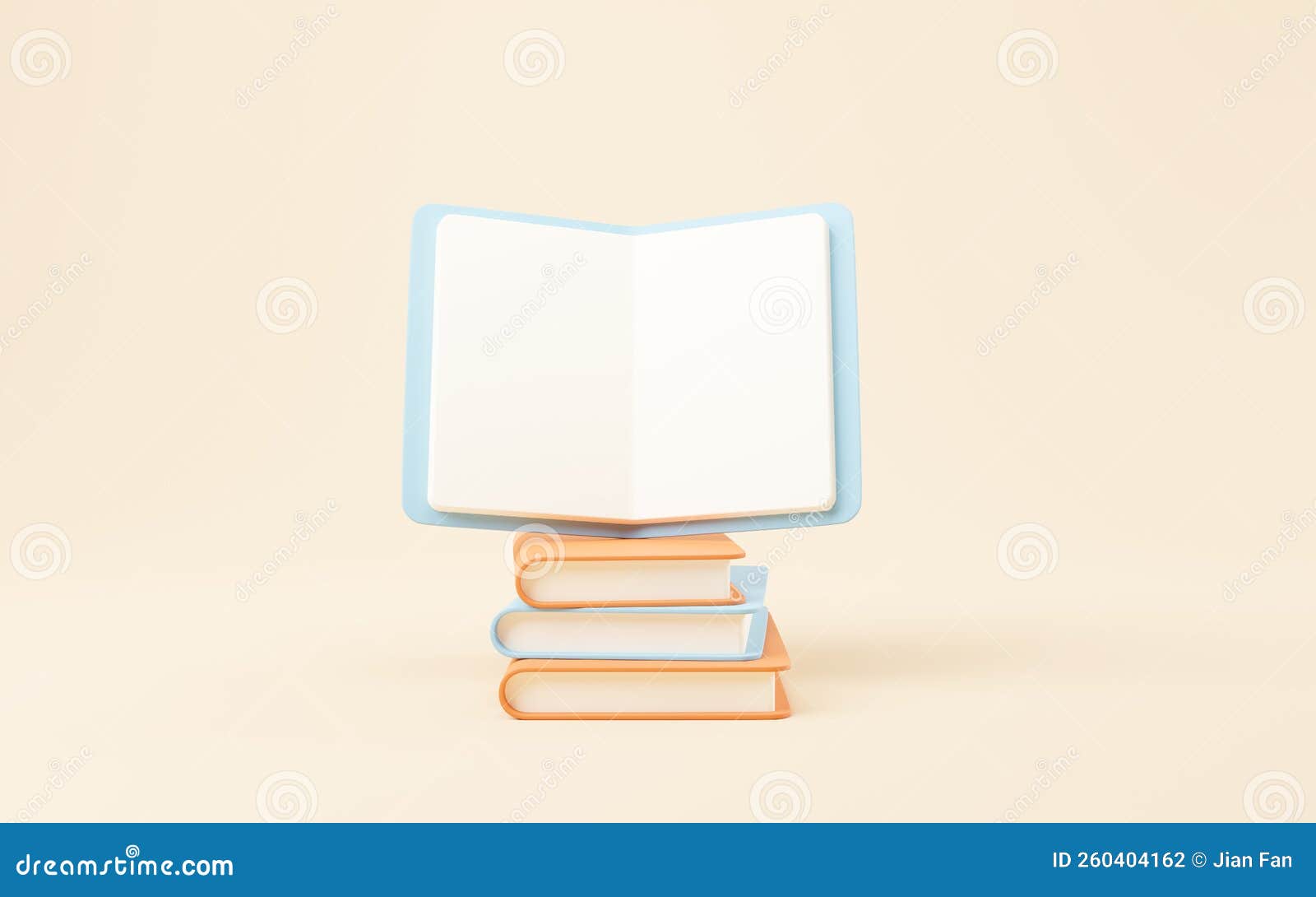 Cartoon Style Book, 3d Rendering Stock Illustration - Illustration of ...