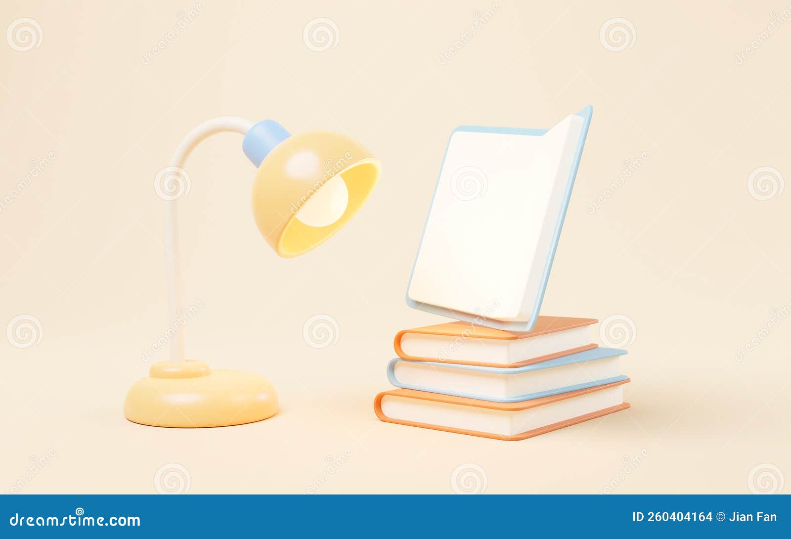 Cartoon Style Book, 3d Rendering Stock Illustration - Illustration of ...