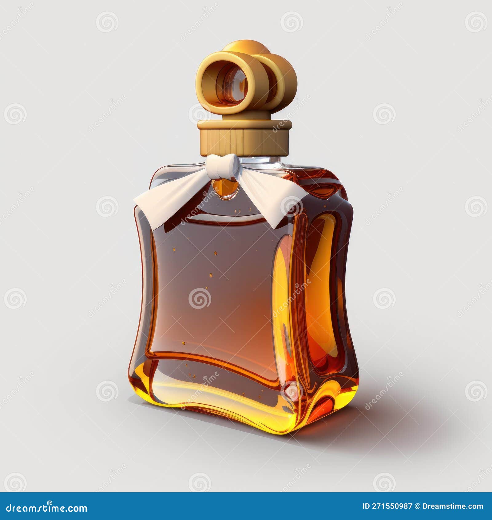 Cartoon Style Bottle of Perfume on White Background Generative AI Stock ...