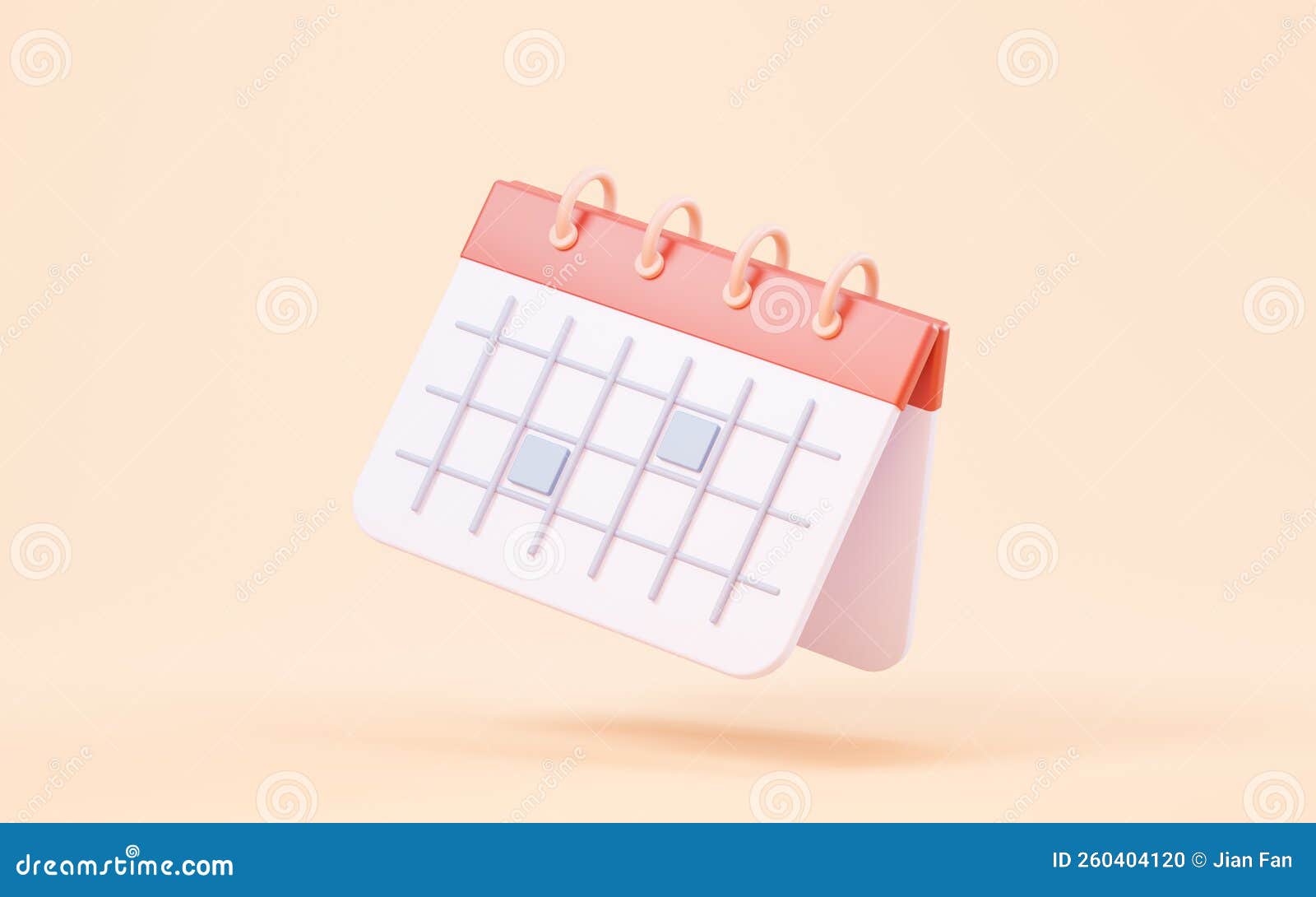 Cartoon Style Calendar, 3d Rendering Stock Illustration - Illustration ...