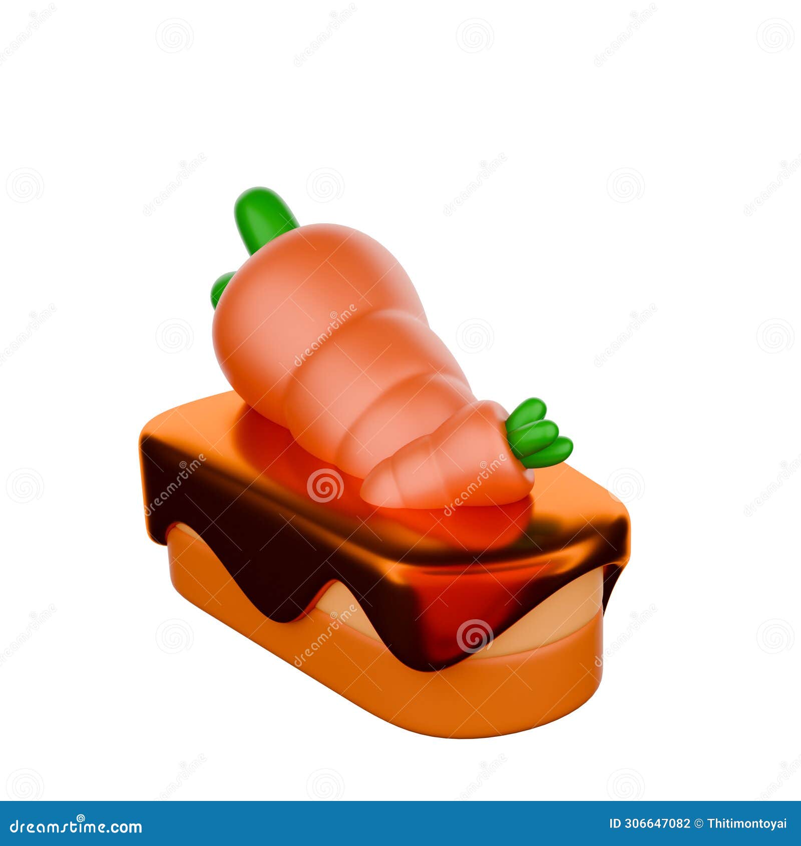 Cartoon Style Carrot Cake 3D. Stock Illustration - Illustration of ...