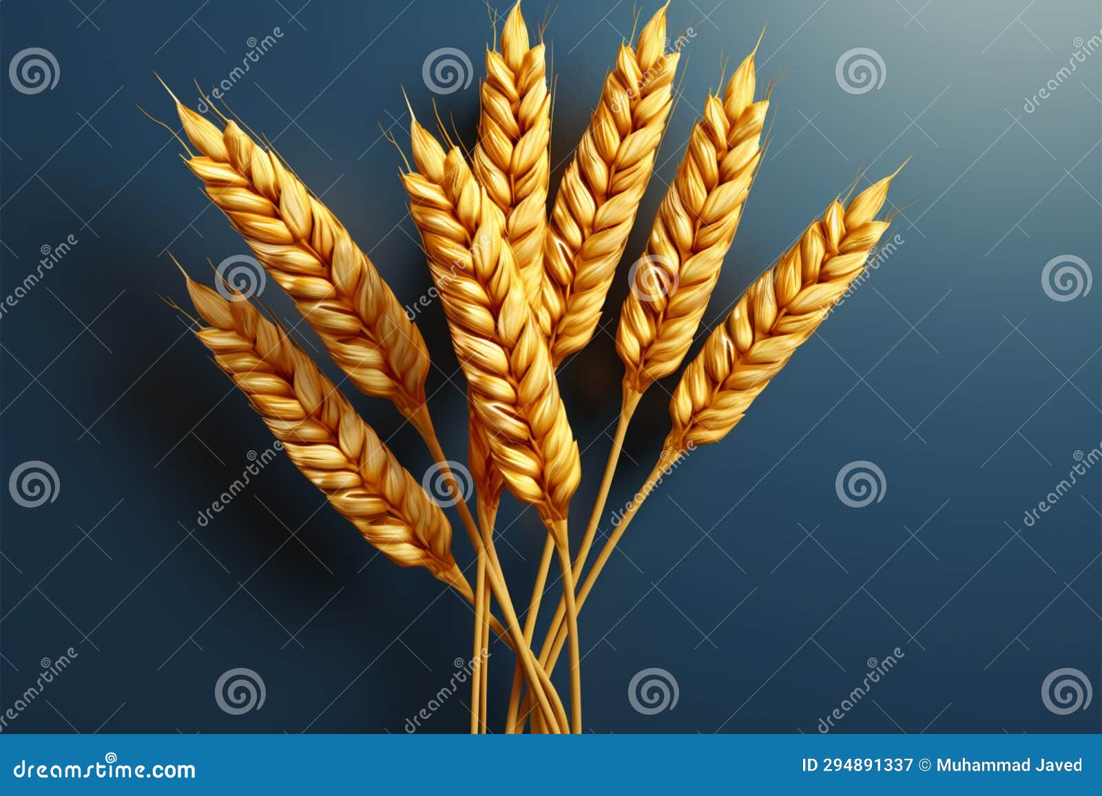 Cartoon Style CGI Rendering of a Wheat Piece on a Blank Background ...