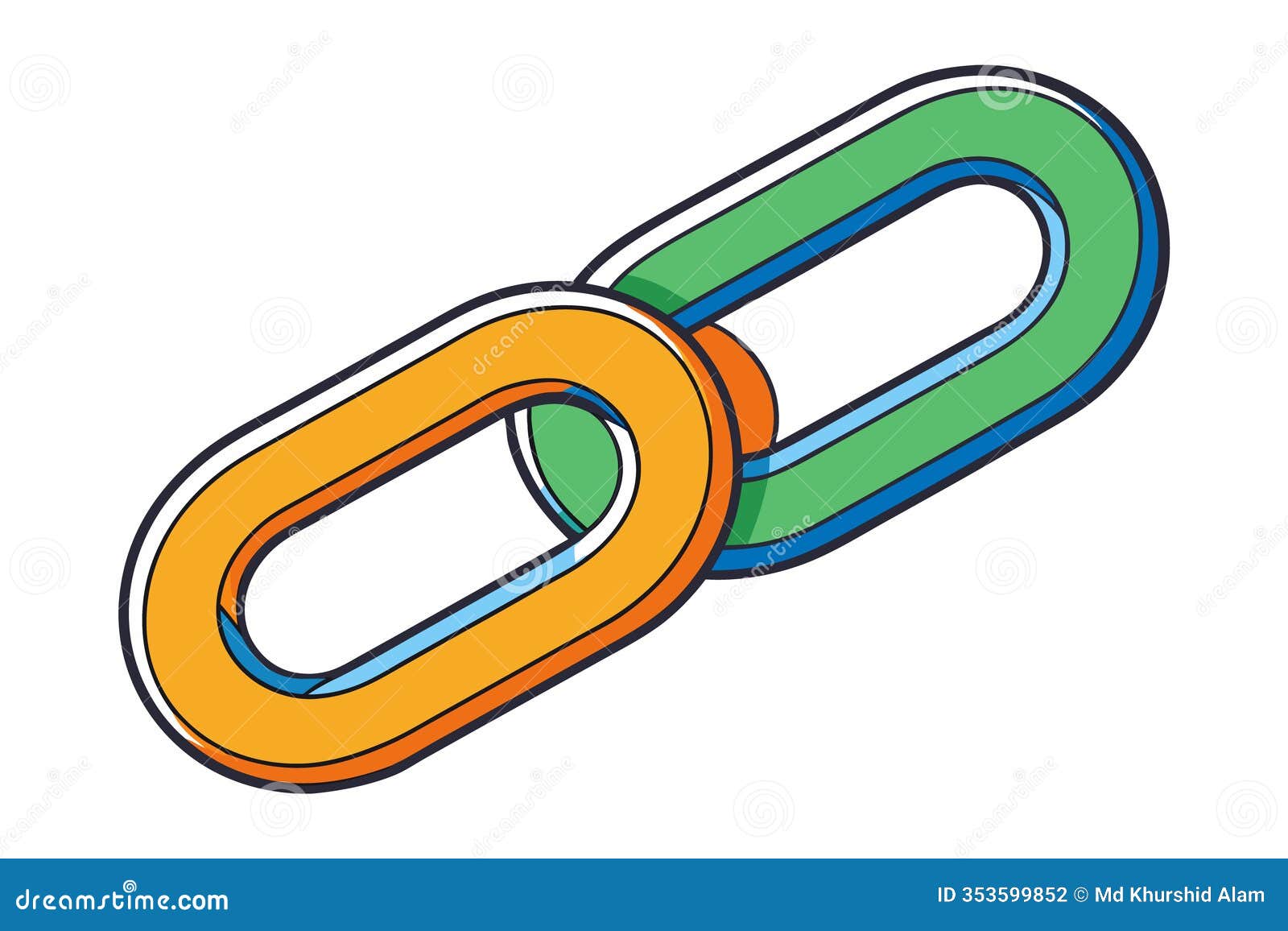 Cartoon Style Chain Link Symbol for Digital Design Projects, Showcasing ...