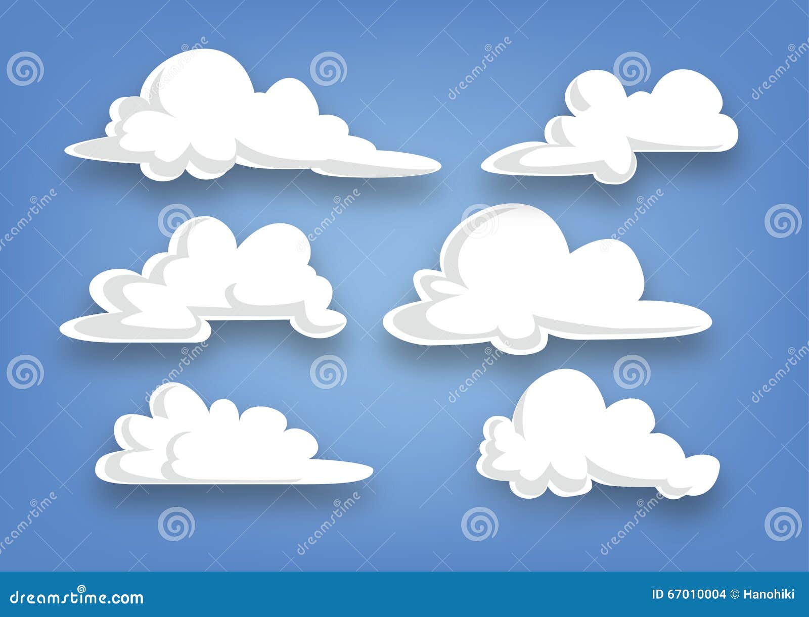 Cartoon Style Cloud Collection, Set of Clouds - Illustration Stock ...