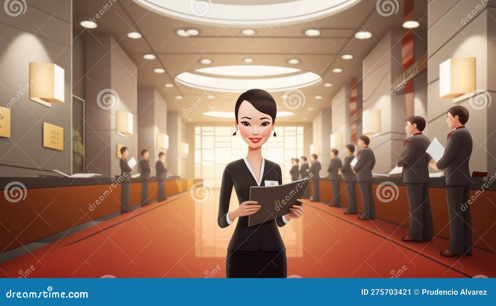 Cartoon Style Conference Hostess Stock Illustration - Illustration of ...