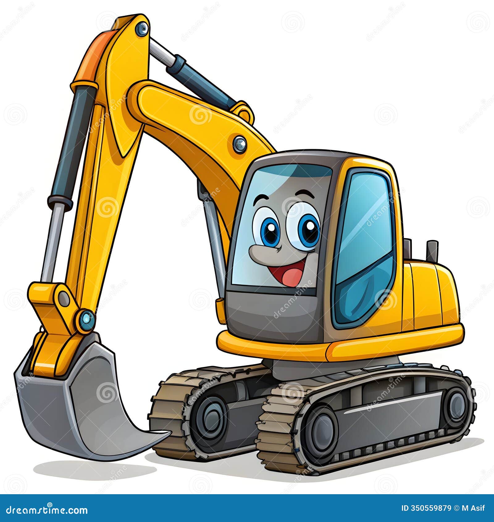 A Cartoon-style Construction Material Delivery Scene, Featuring an ...