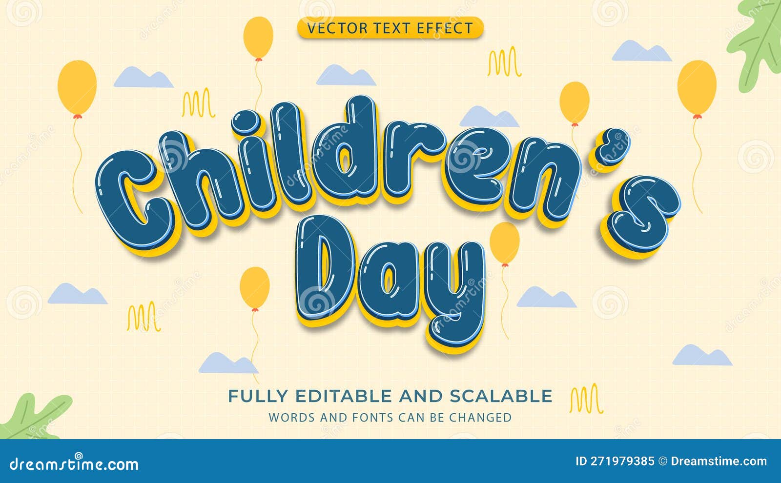 Cartoon Style and Cute Text Effect, Fun, Happy Kids Theme Editable ...