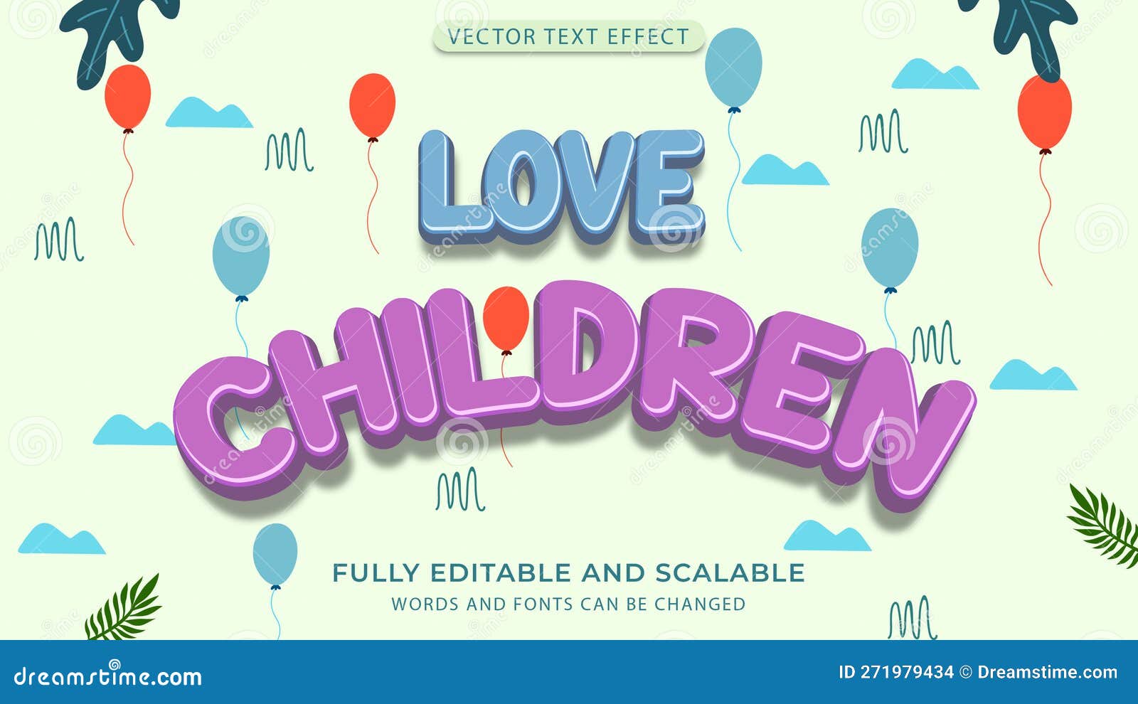 Cartoon Style and Cute Text Effect, Fun, Happy Kids Theme Editable ...