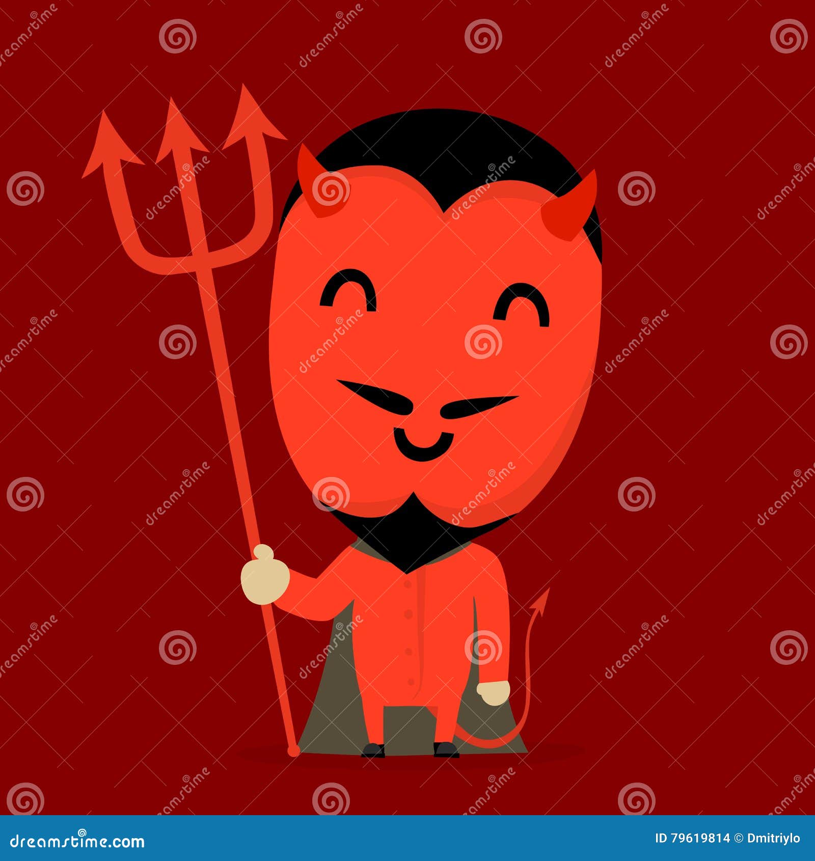 Cartoon Style Devil Halloween Costume Vector Illustration Stock Vector ...