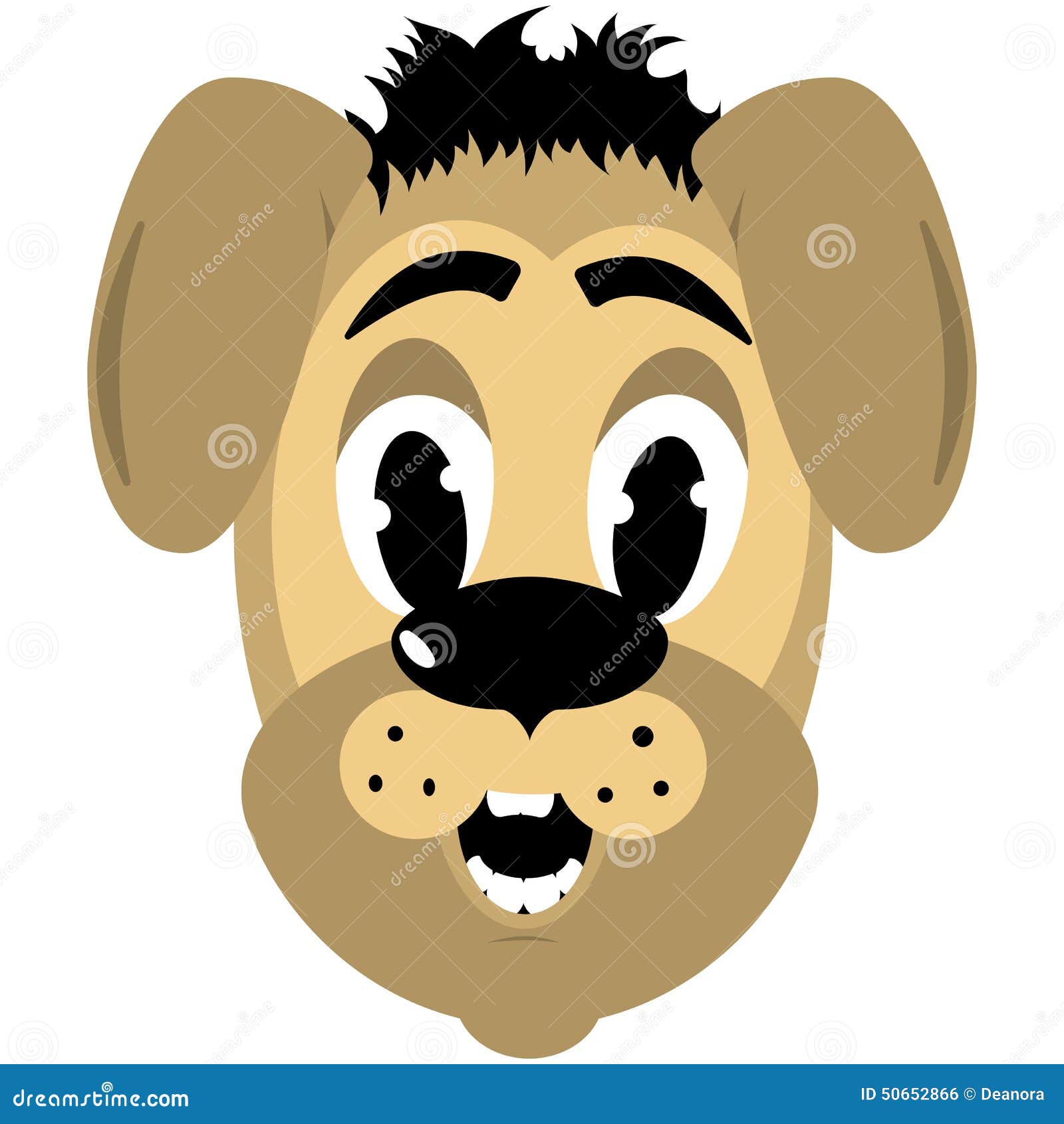 Cartoon style dog head stock vector. Illustration of isolated - 50652866