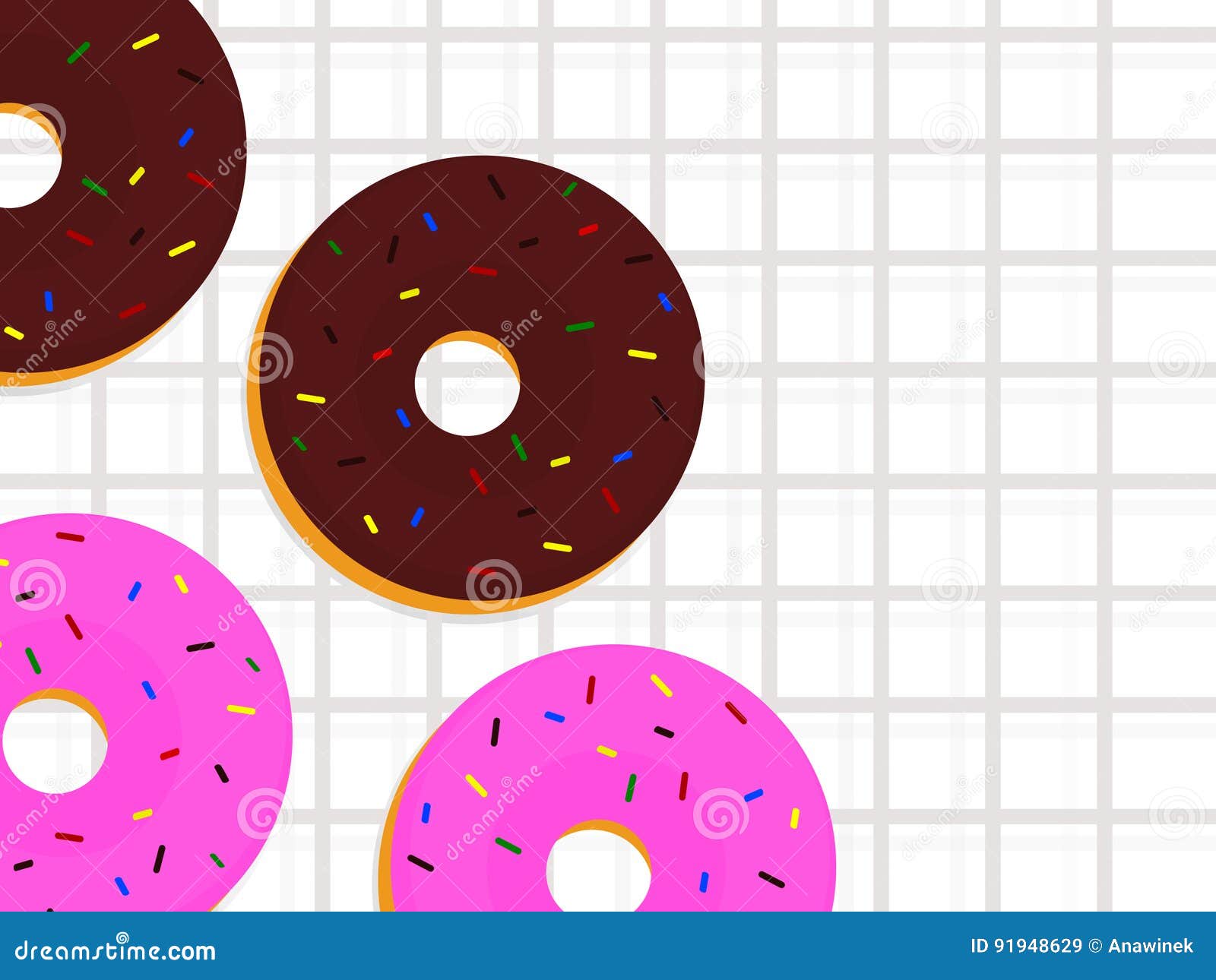 Cartoon Style Donut with Background Stock Illustration - Illustration ...