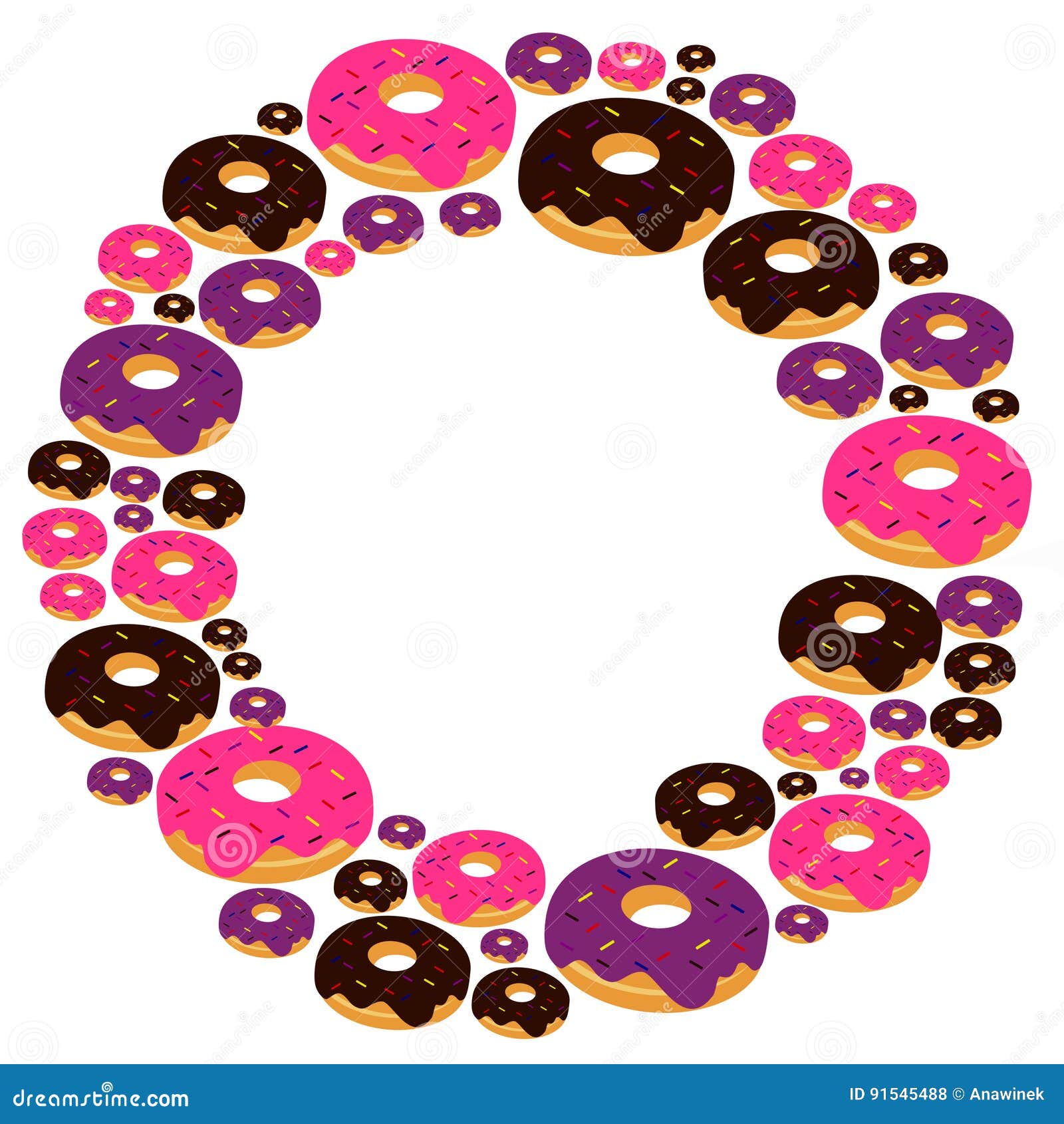 Cartoon Style Donut on White Background Stock Illustration ...