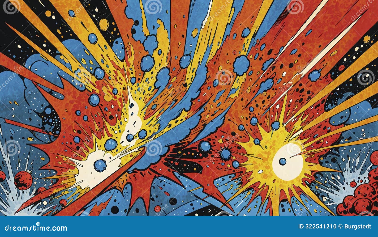 Cartoon-style Explosion in Pop Art and Comic Style that Shoots Outwards ...