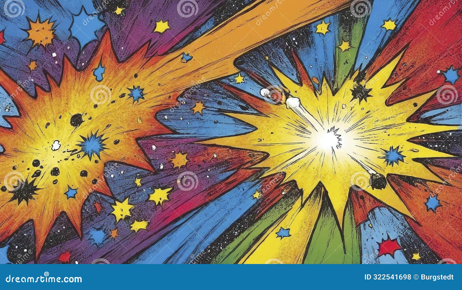 Cartoon-style Explosion in Pop Art and Comic Style that Shoots Outwards ...
