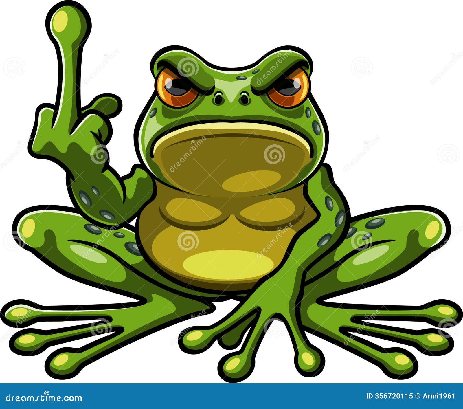 Cartoon Style Frog Showing Middle Finger Gesture | CartoonDealer.com ...