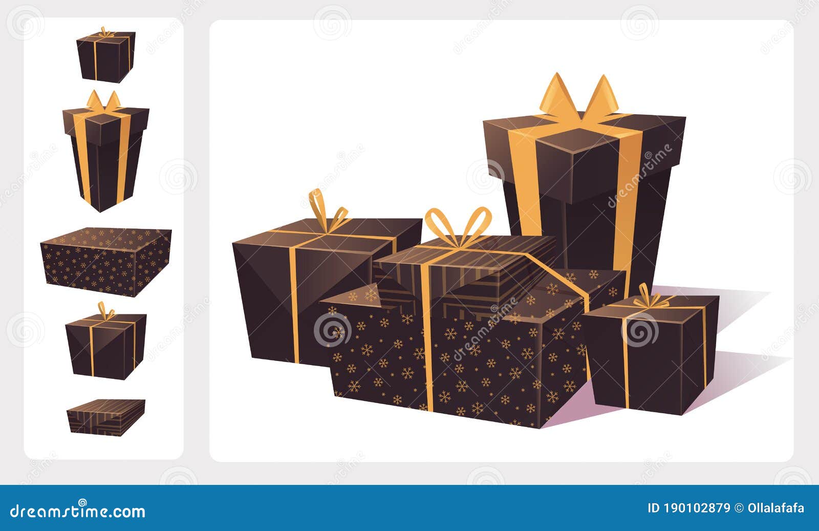 Cartoon Style Gift Boxes Collection Stock Vector - Illustration of ...