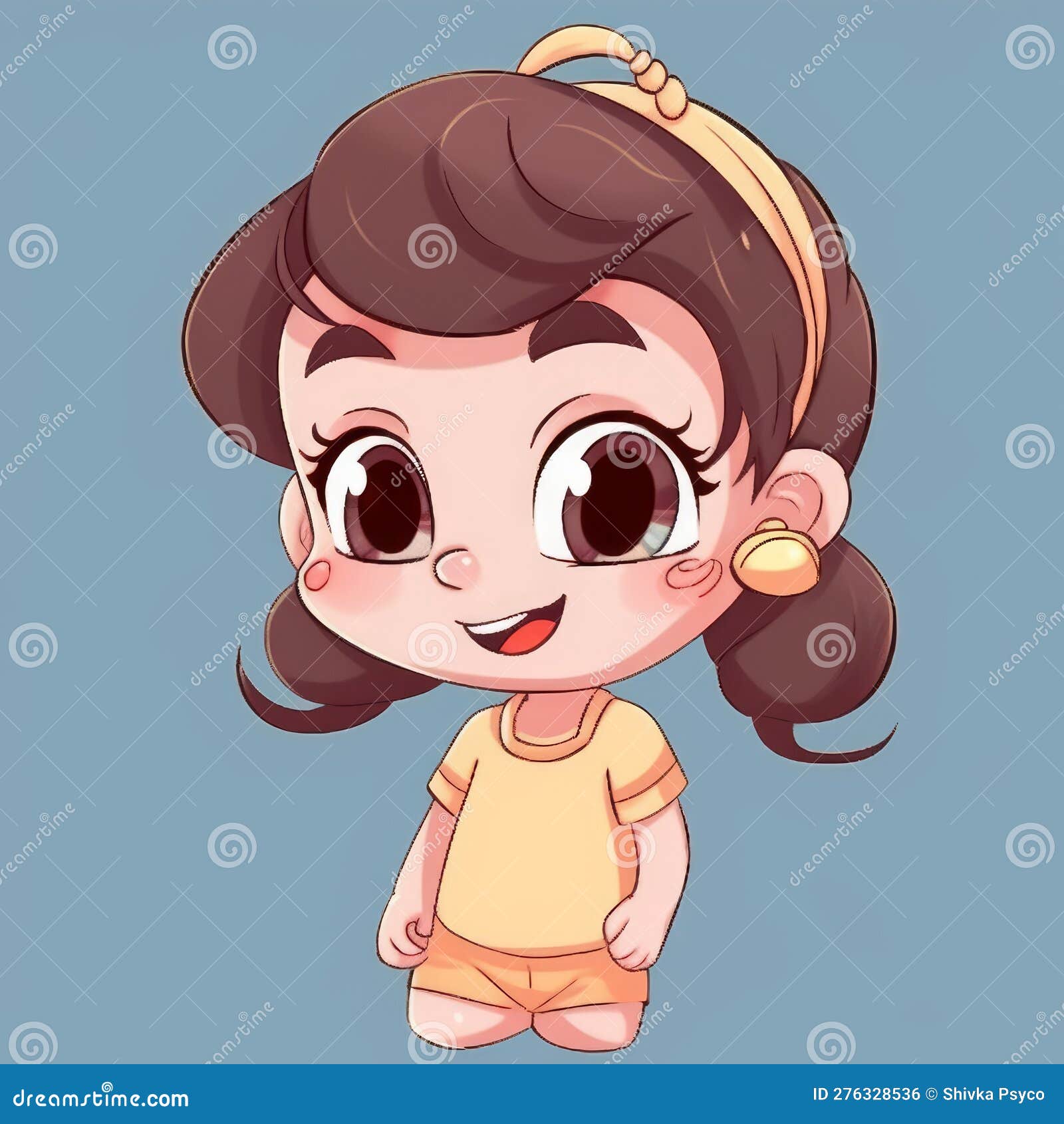 Cartoon Style Girl Generative AI Stock Illustration - Illustration of ...