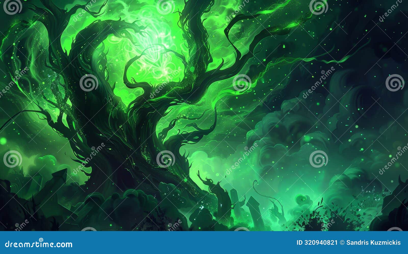 Cartoon Style Green Background with Splash Art. Generative AI. Stock ...