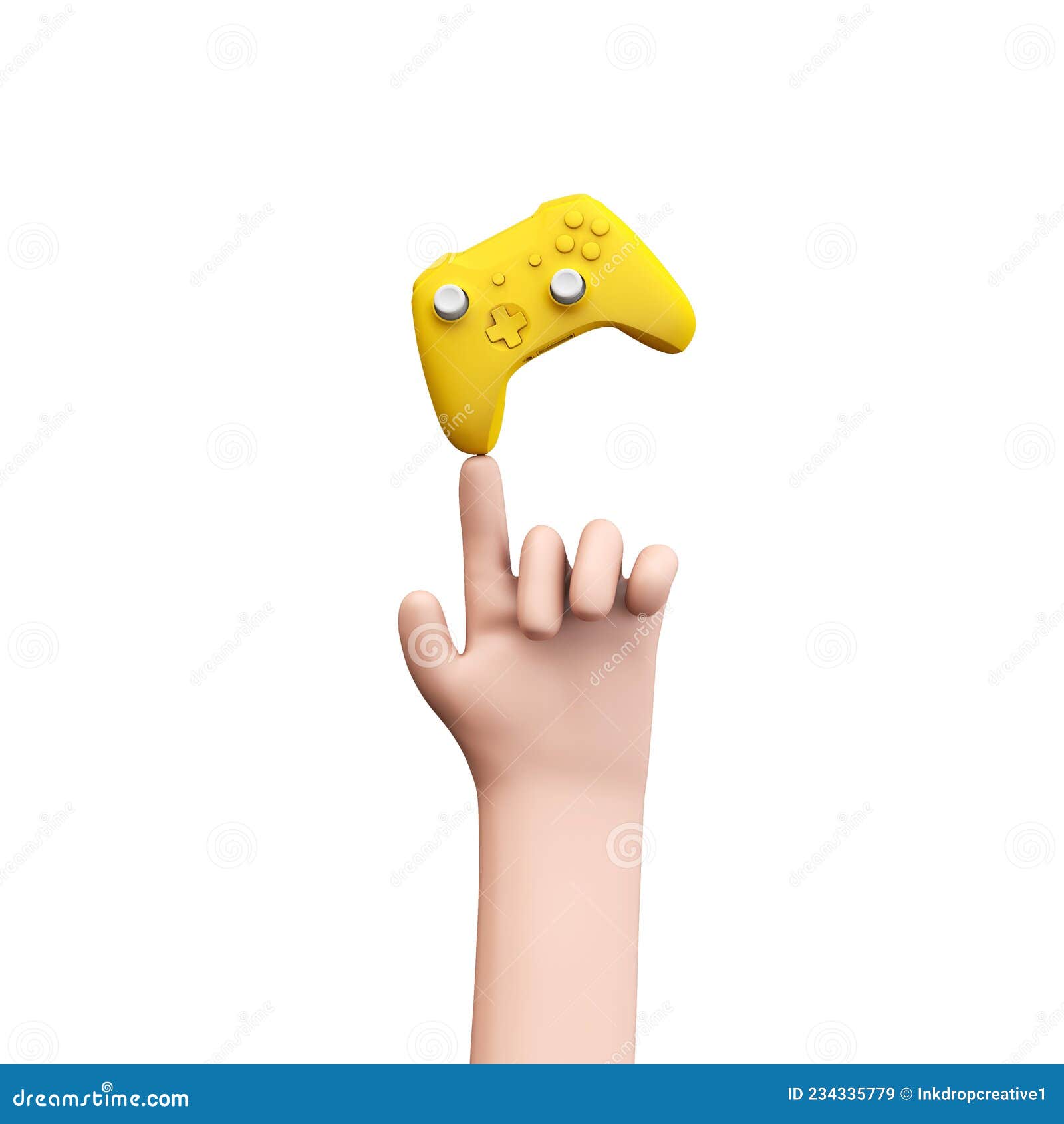 Cartoon Style Hands Holding a Video Game Controller. 3D Rendering Stock ...