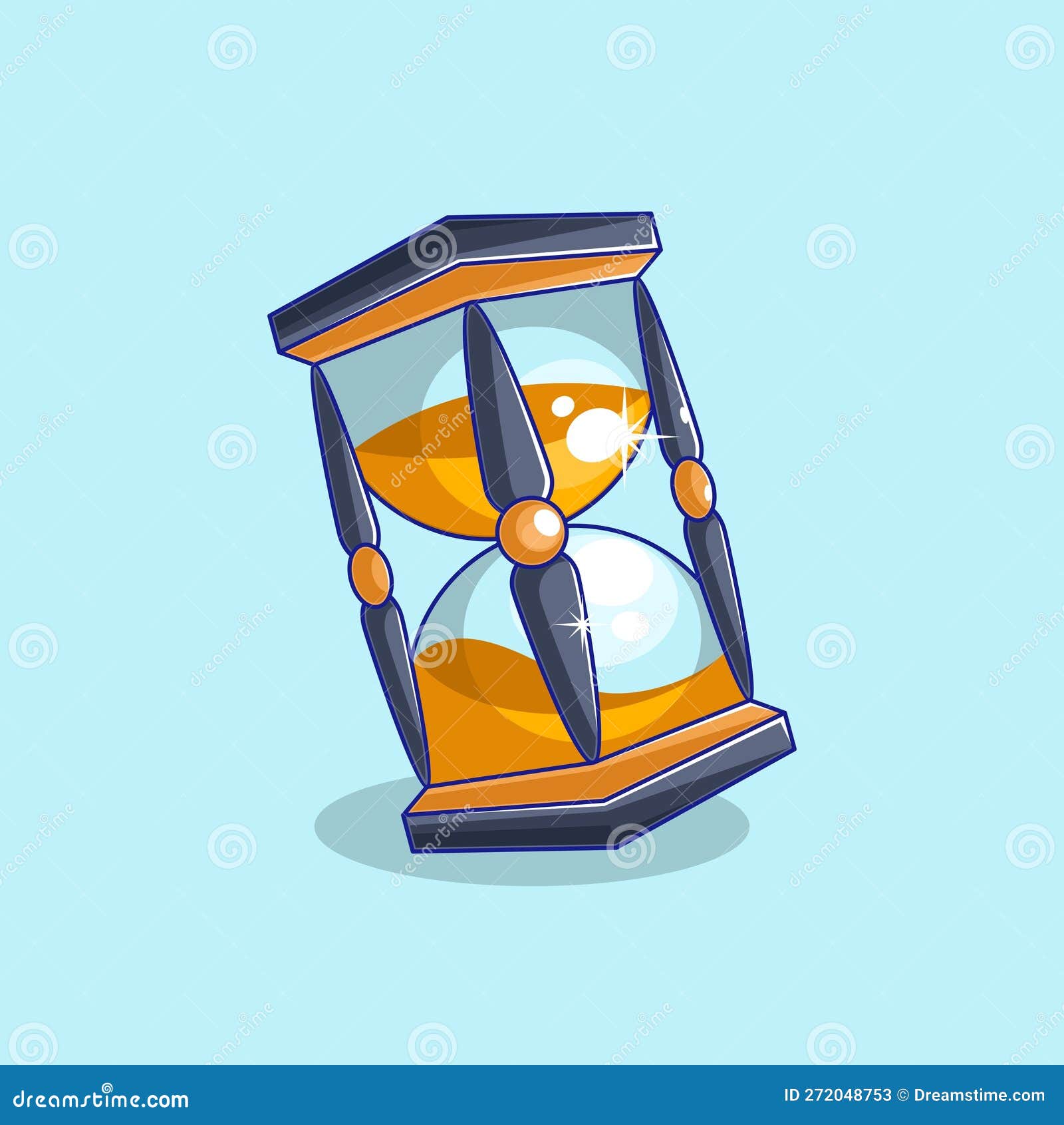 Cartoon Style Hourglass Design Stock Vector - Illustration of style ...