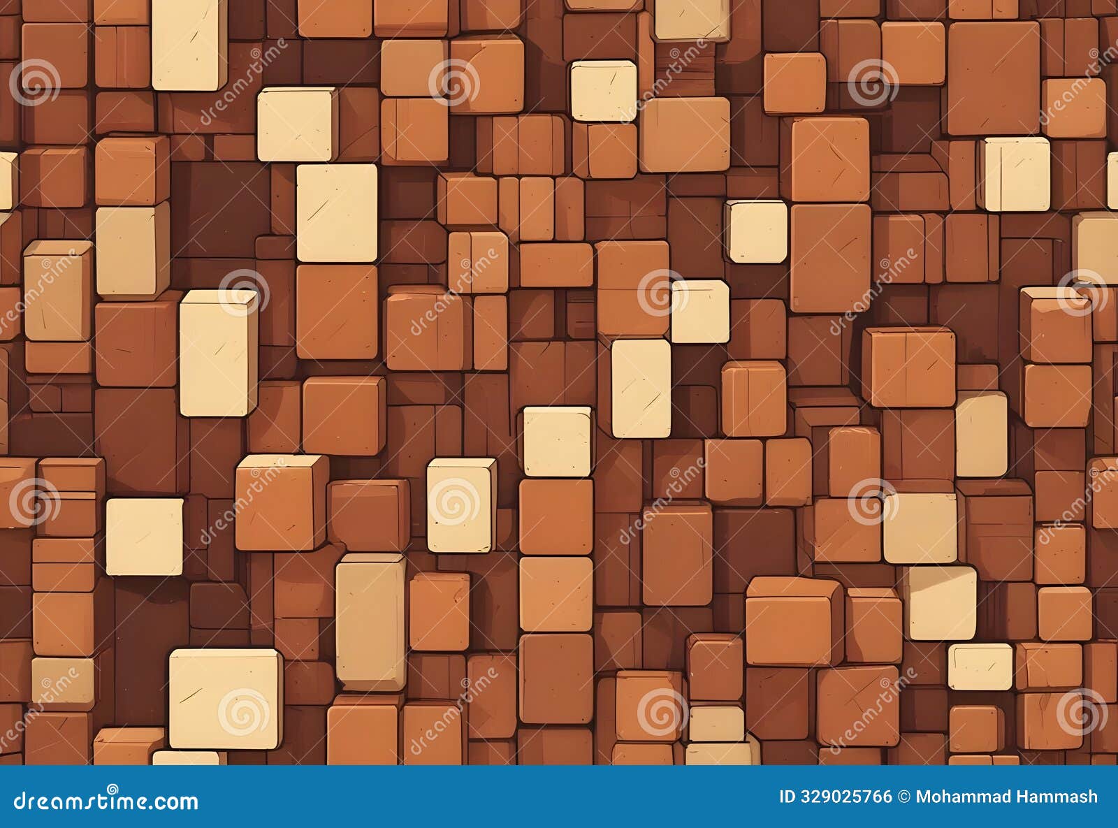 Cartoon-style Illustration of a Brick Wall Made Up of Different Sized ...