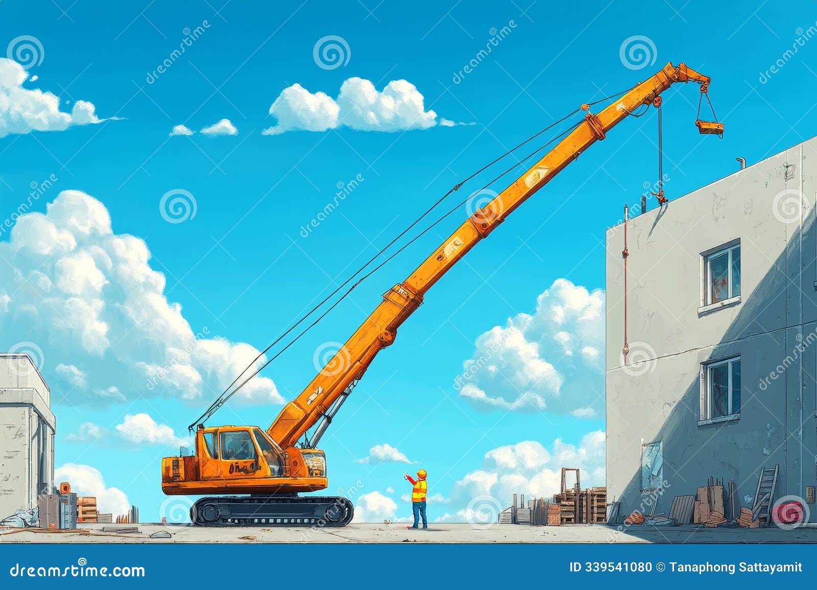 Lifting A Load. Pulley System On Inclined Plane. Pulling A Load ...