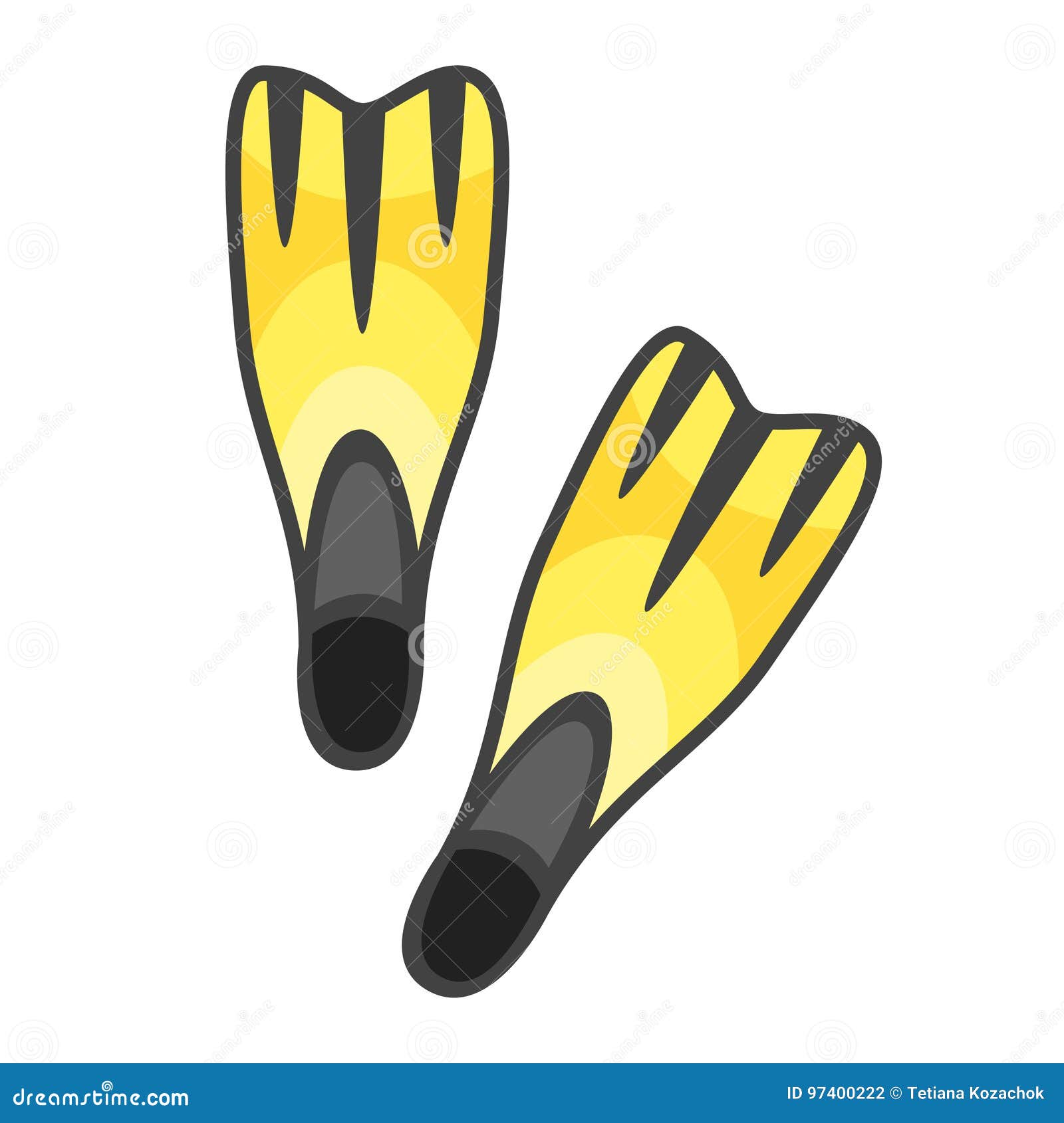 Cartoon Style Illustration of Flippers. Stock Vector - Illustration of ...