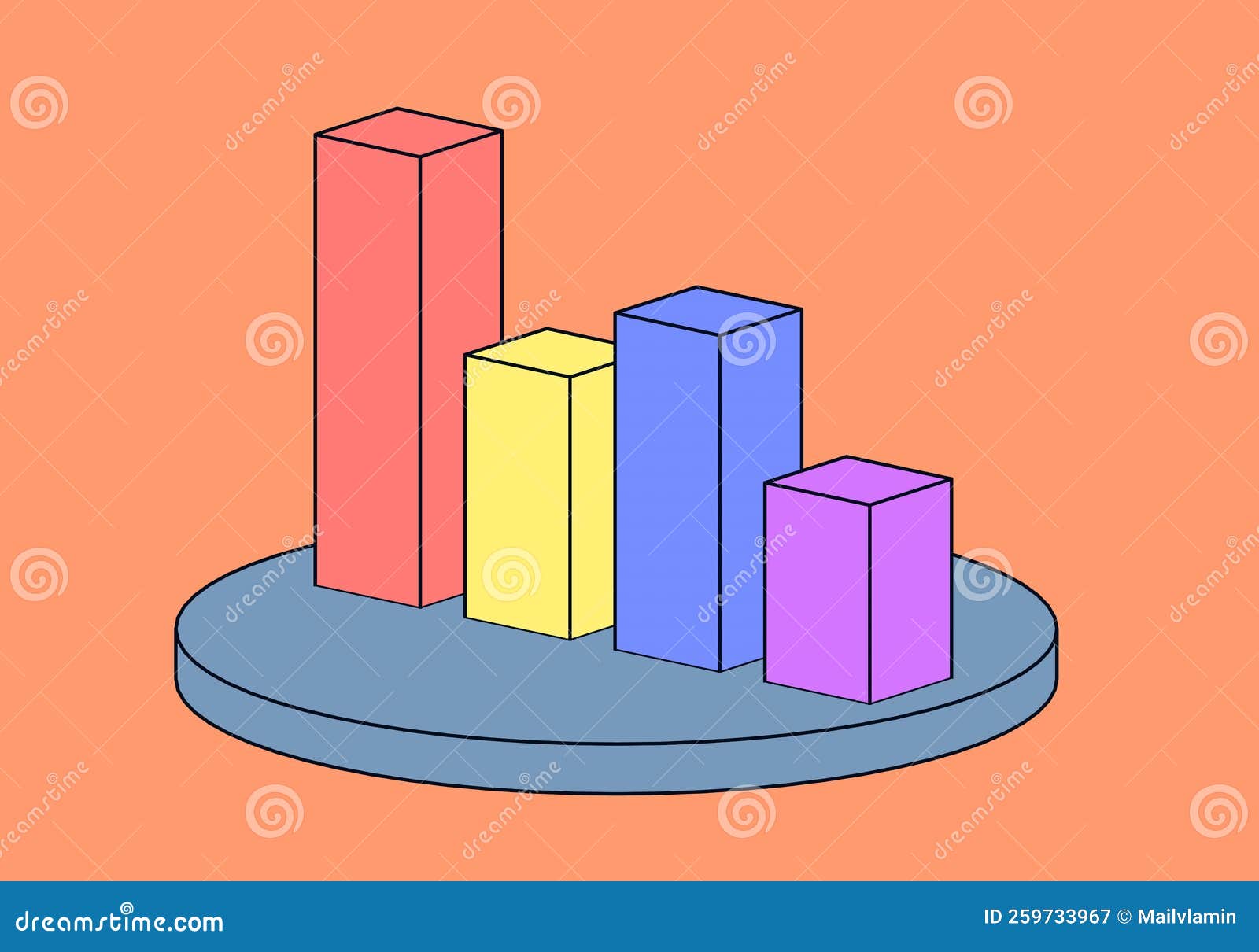 Cartoon-style Illustration, Graph of Growth and Fall Indicators Stock ...
