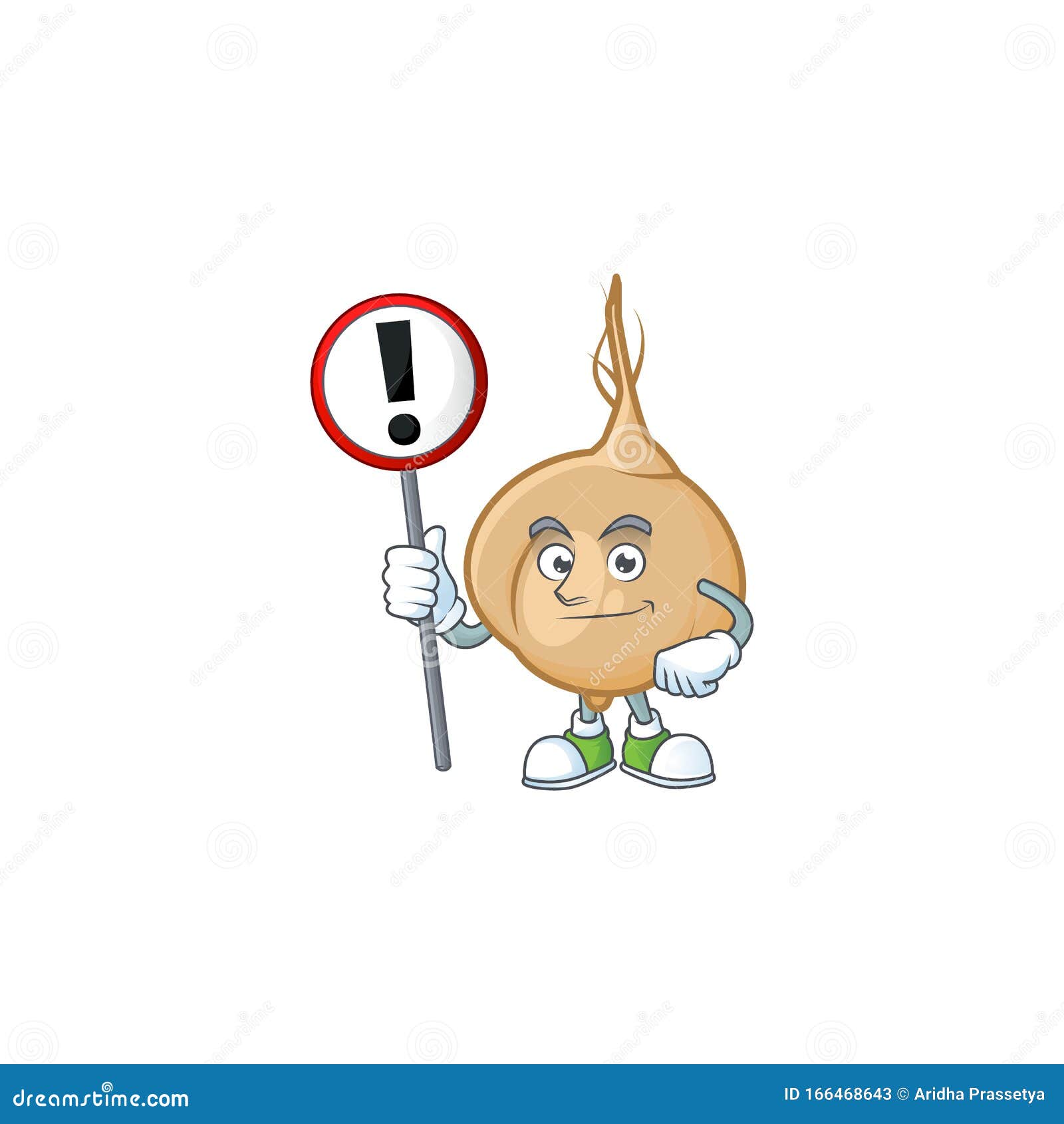 Cartoon Style of Jicama with Sign in His Hand Stock Vector ...