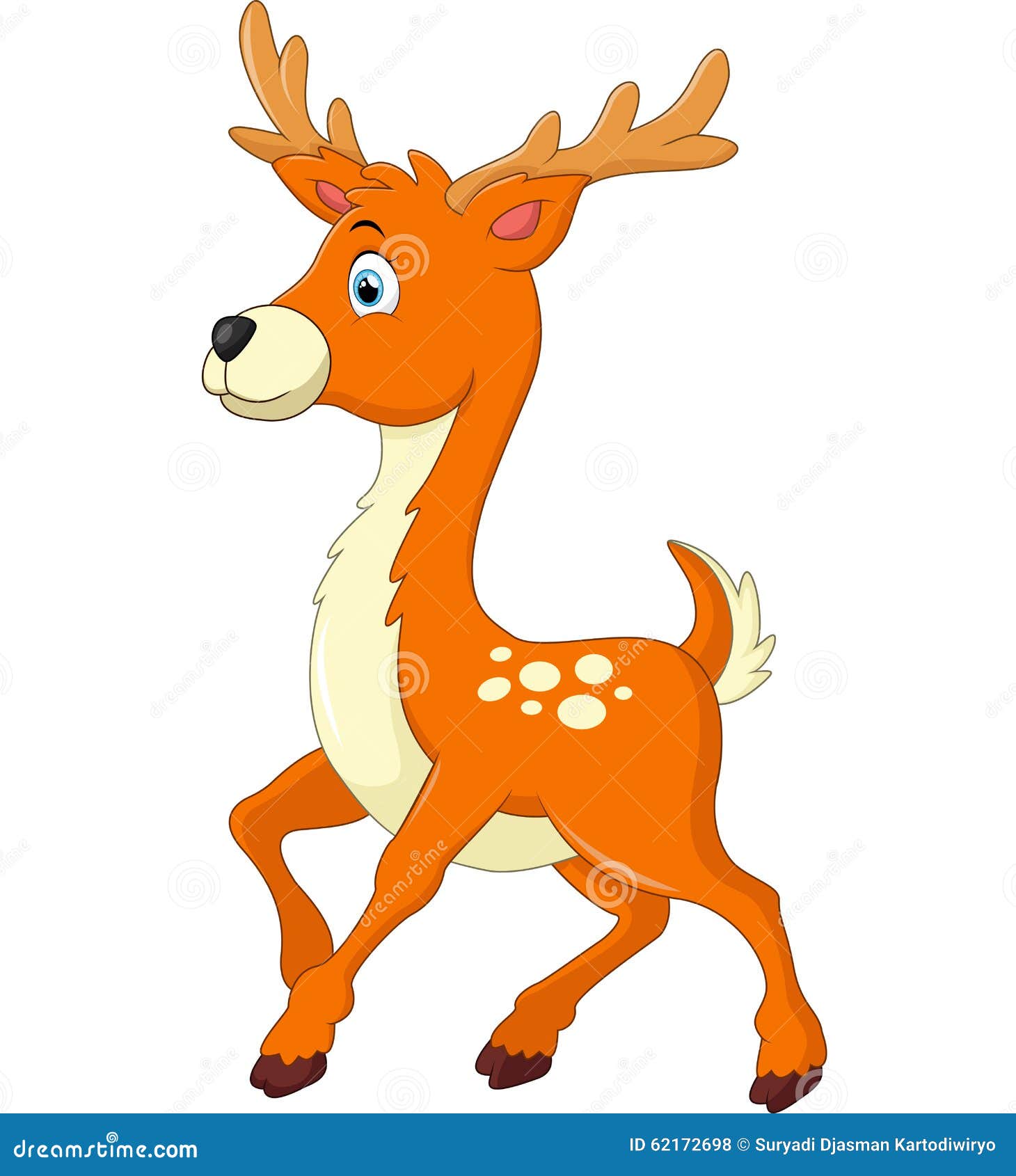 Cartoon style little deer stock vector. Illustration of little - 62172698