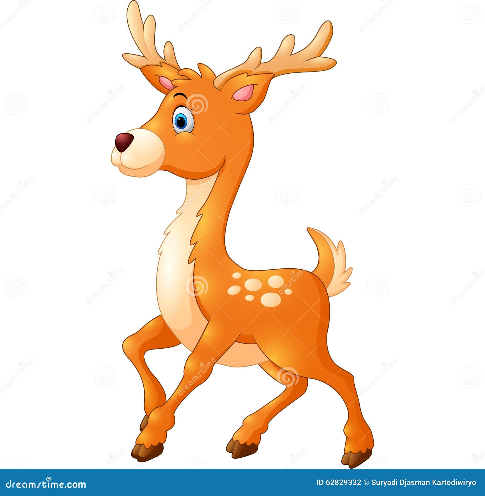 Cartoon style little deer stock vector. Illustration of mammal - 62829332