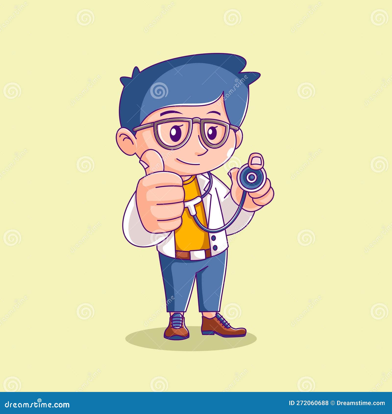 Cartoon Style Little Doctor Design Stock Vector - Illustration of ...