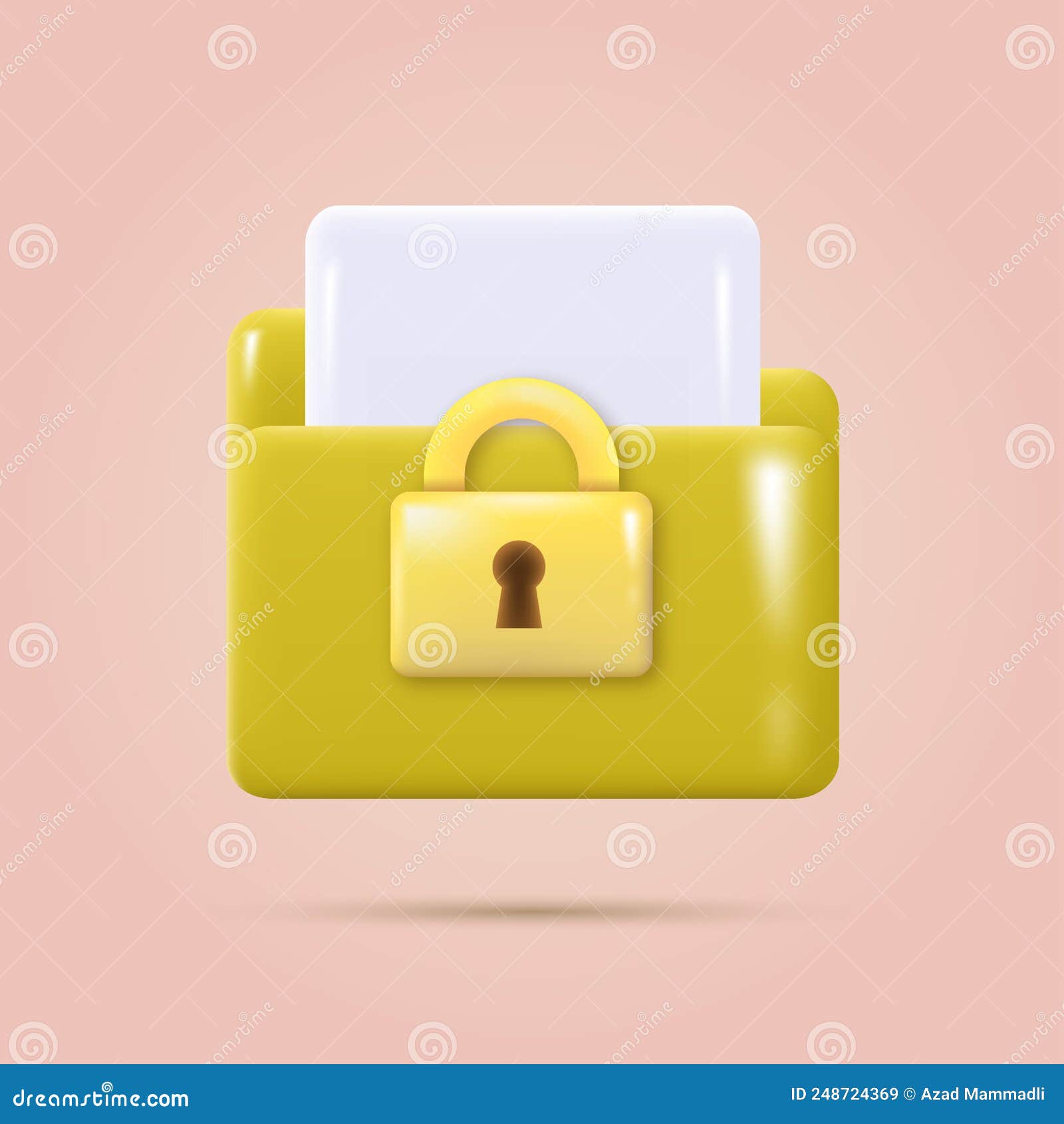 Cartoon Style Locked Folder Icon. Vector Stock Vector - Illustration of ...